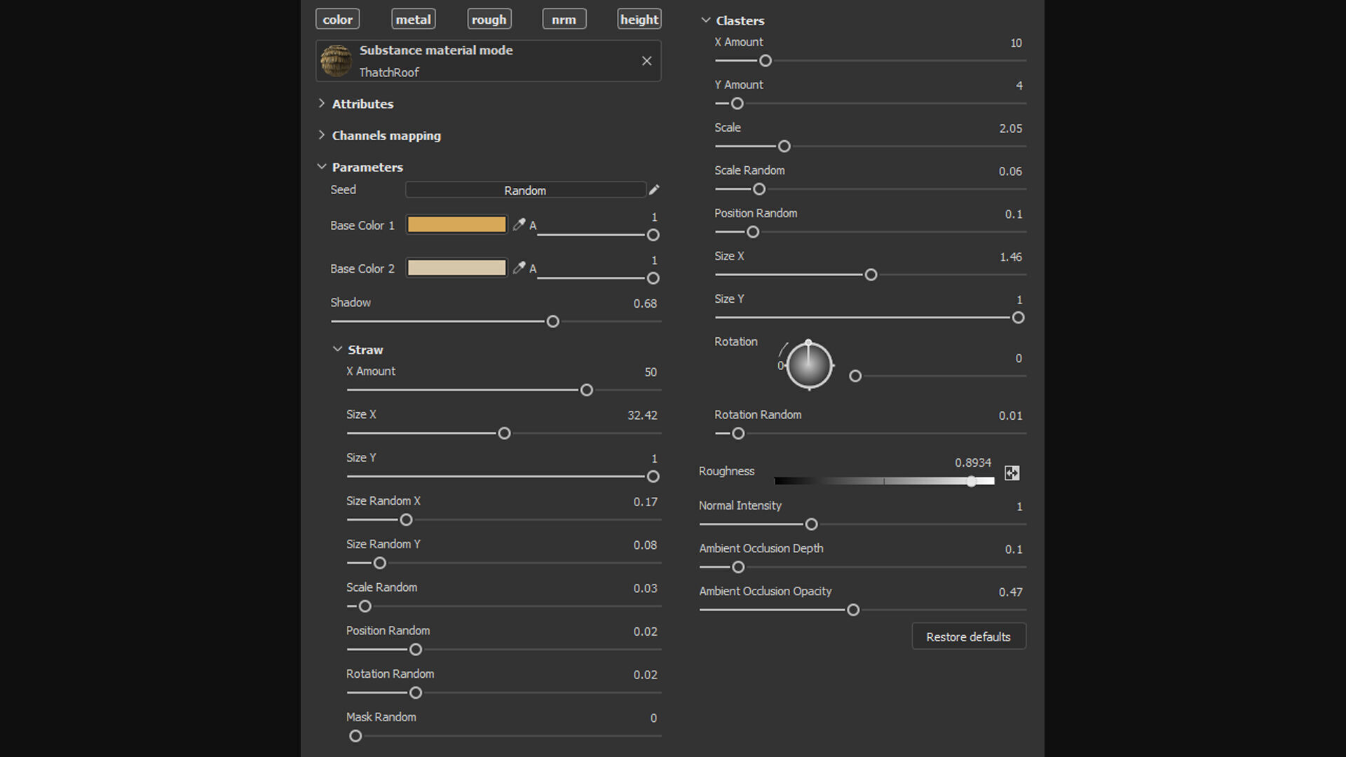 Texture Thatch Roof stylized Substance material and textures VR / AR ...