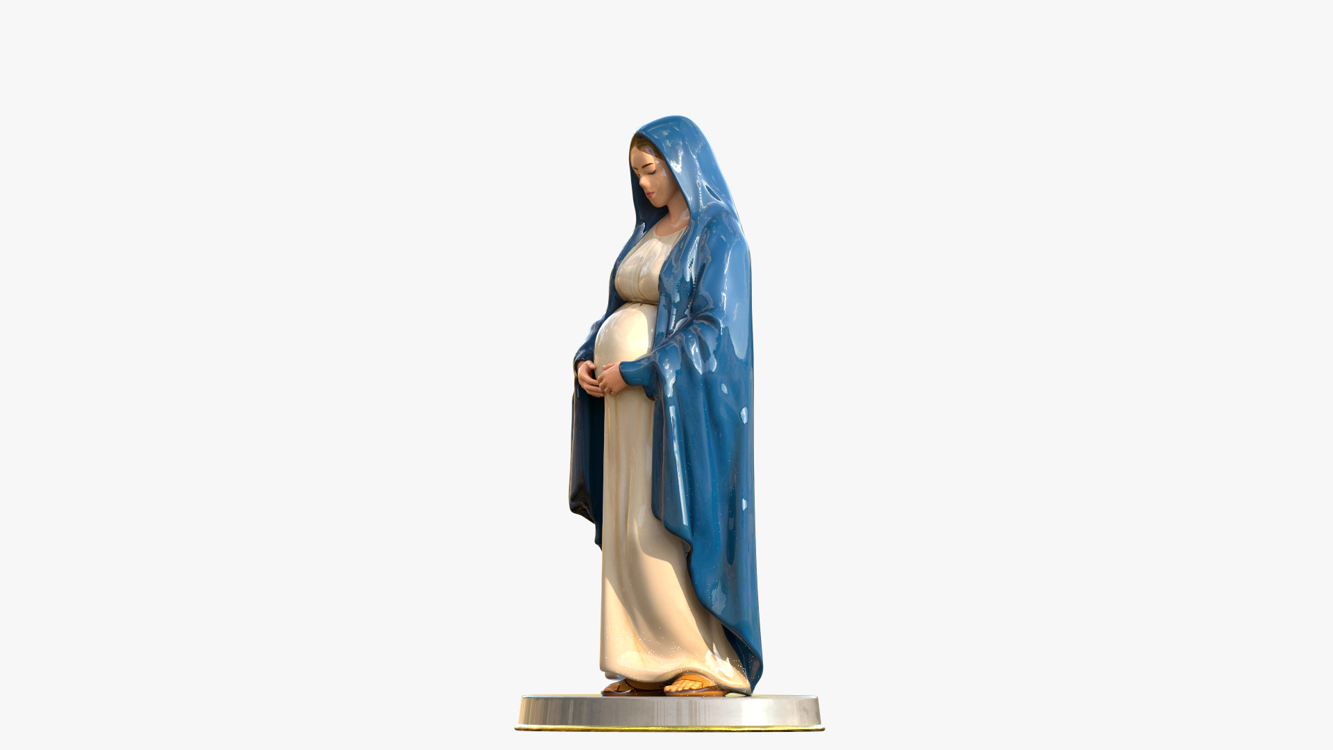 Pregnant Virgin Mary Statue 3D model 3D printable | CGTrader