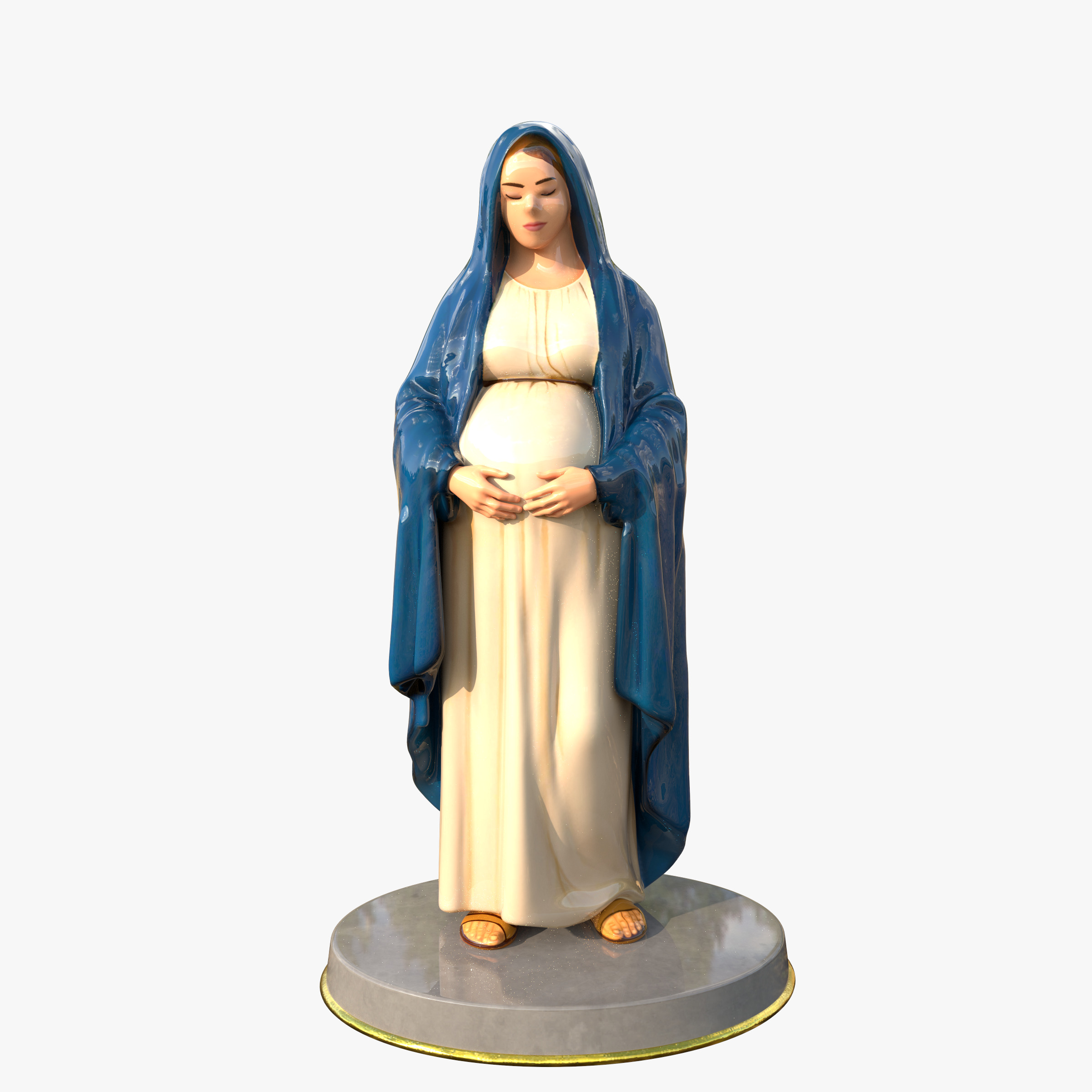 Pregnant Virgin Mary Statue 3D model 3D printable | CGTrader