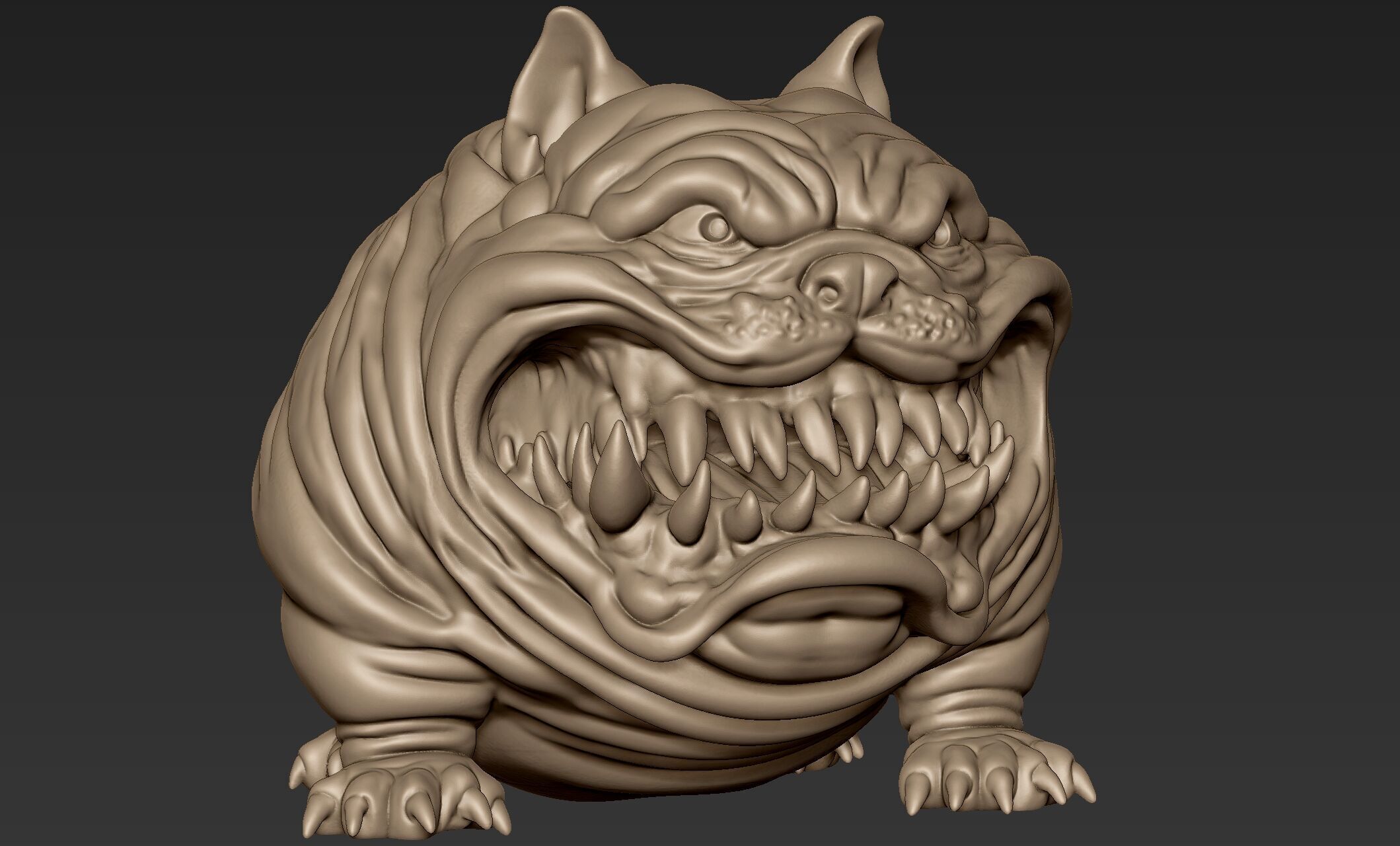 Fat Angry Dog 3D model 3D printable | CGTrader