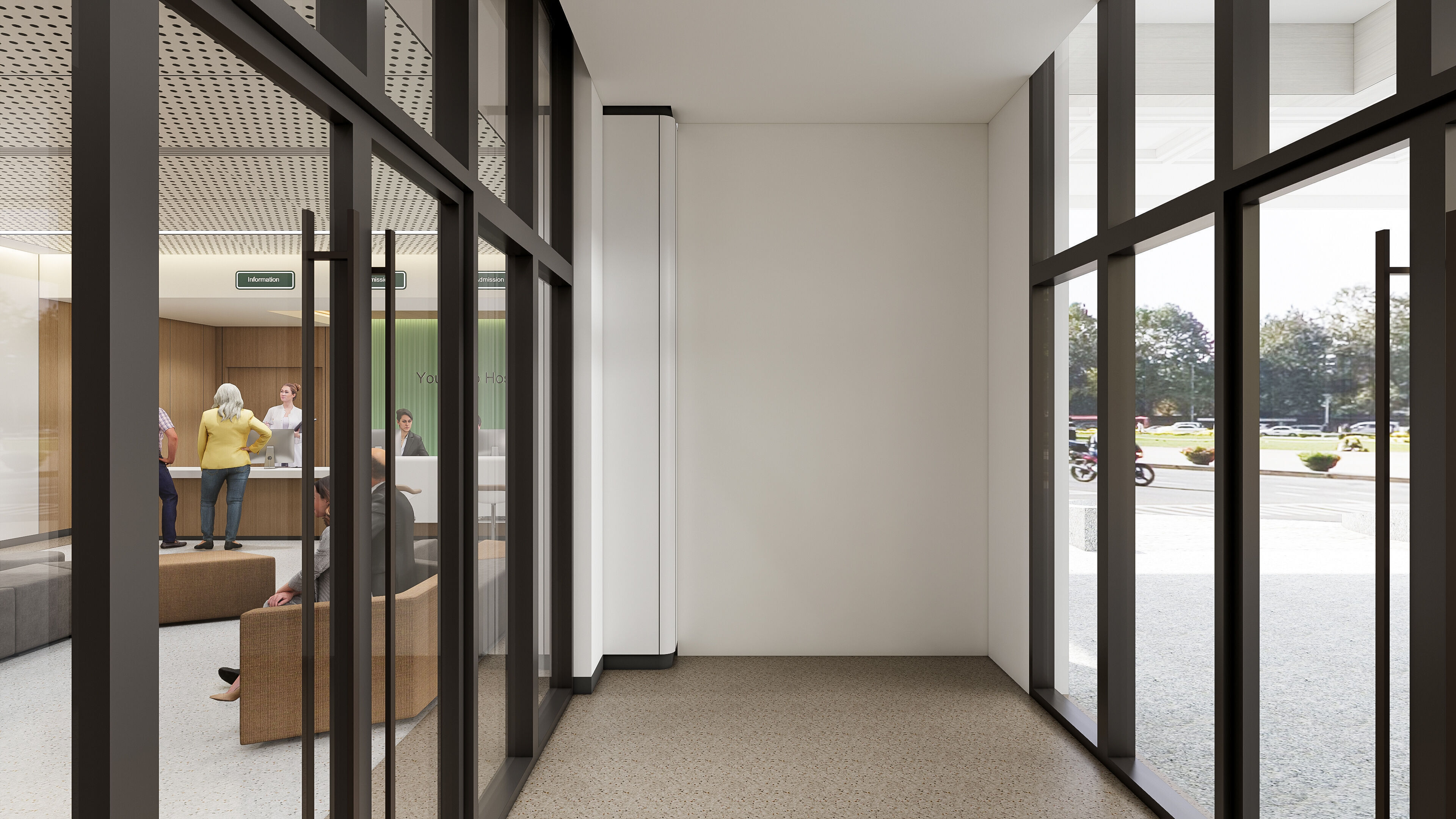 Hospital lobby reception hall 10 3D model | CGTrader