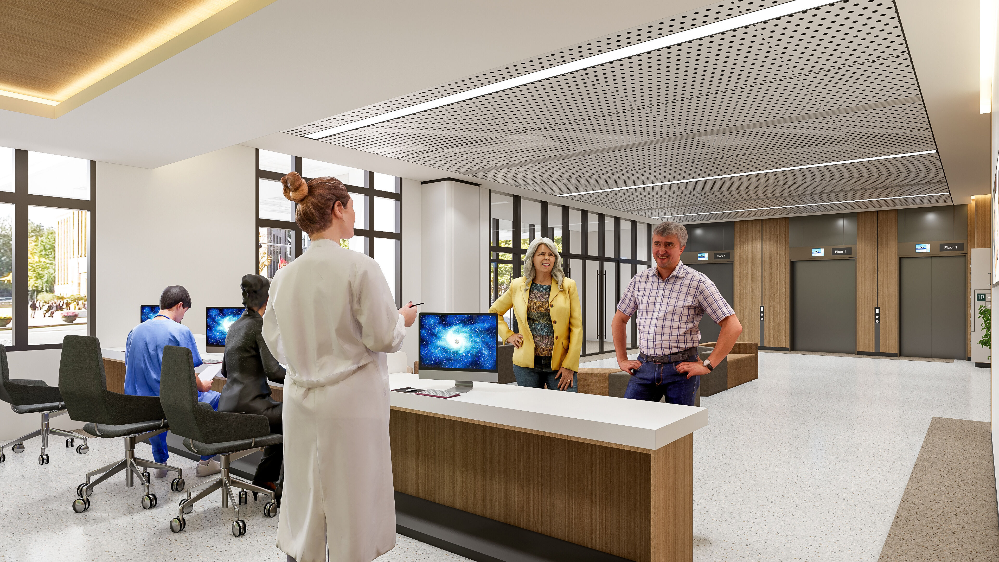 Hospital lobby reception hall 10 3D model | CGTrader