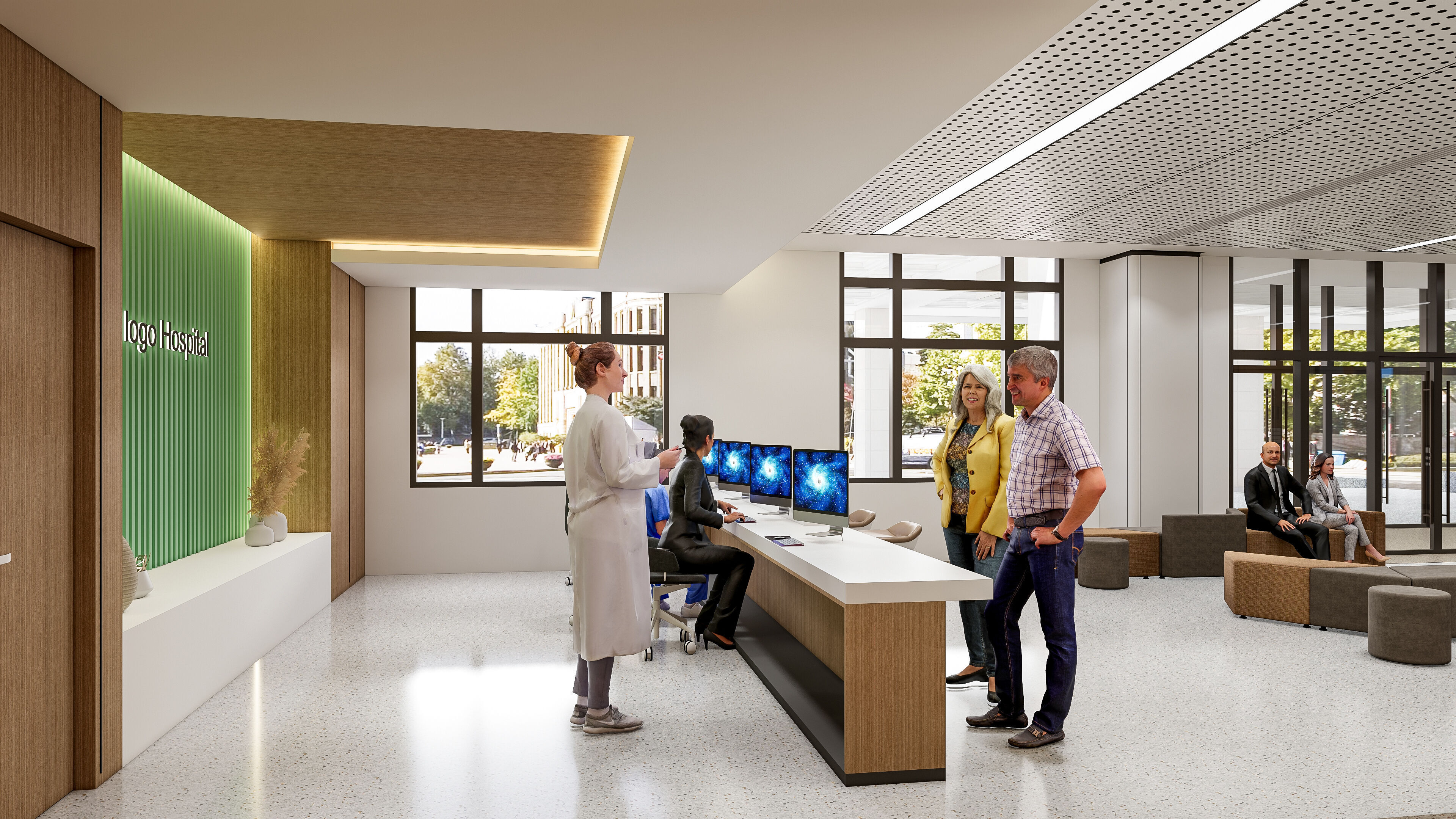 Hospital lobby reception hall 10 3D model | CGTrader