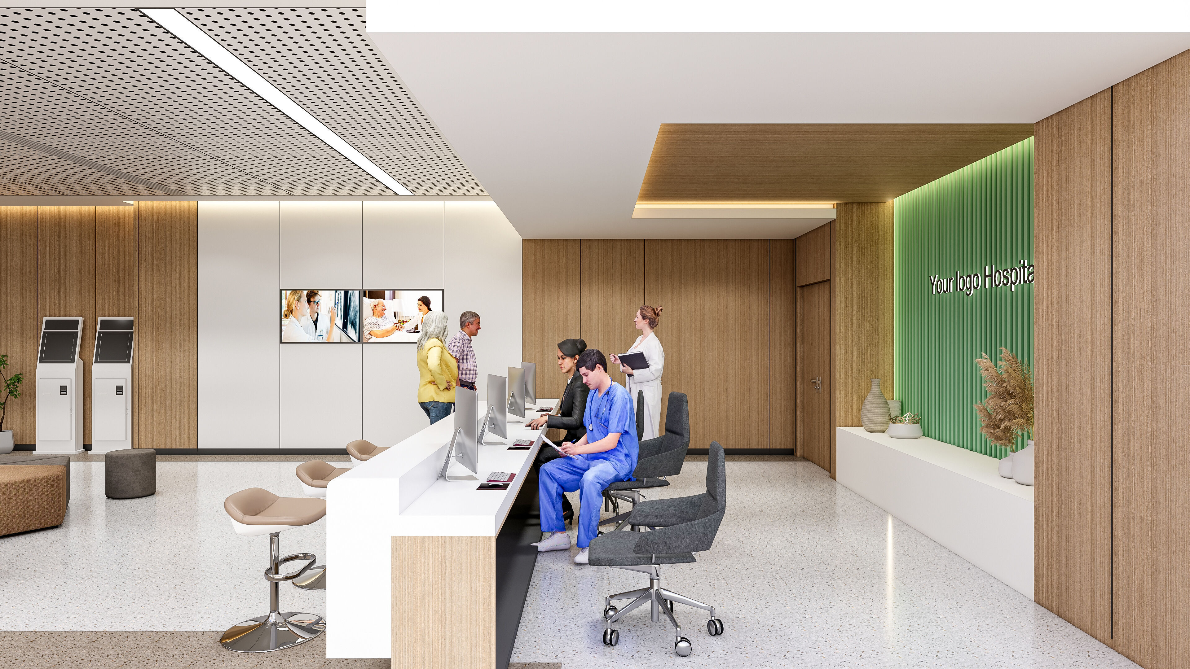 Hospital lobby reception hall 10 3D model | CGTrader