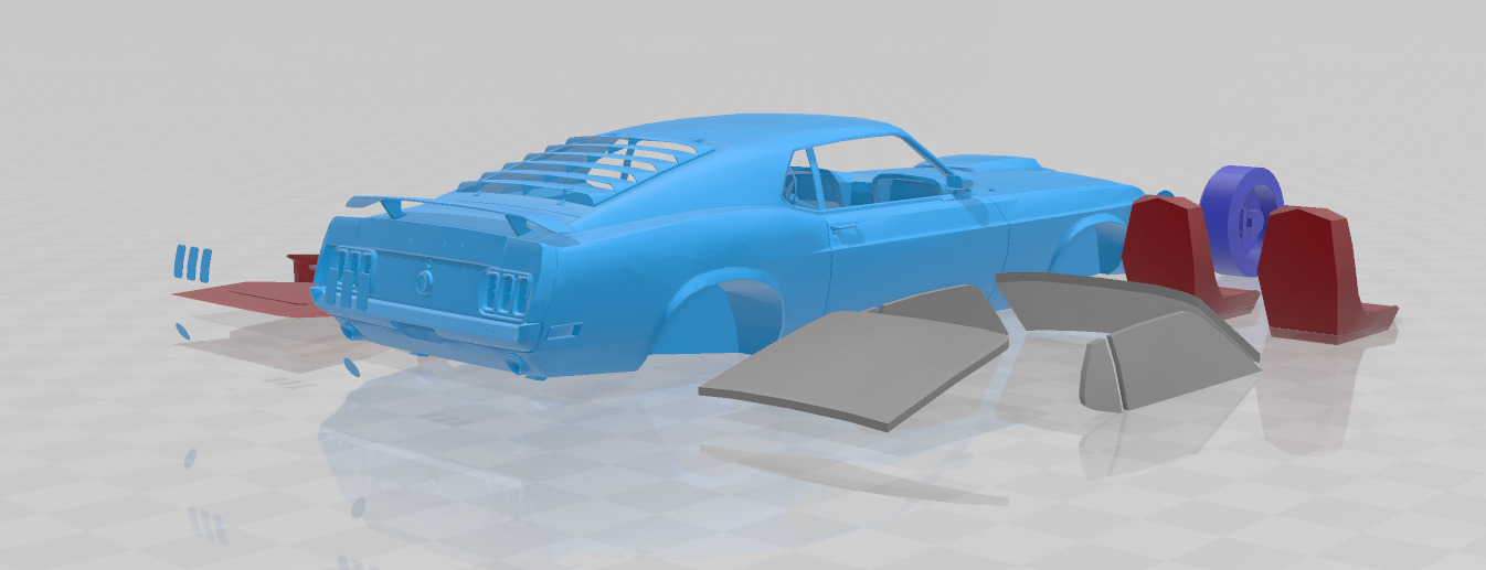 1970 Mustang Boss 302 - 3D Printable Model in Separate Parts 3D model ...