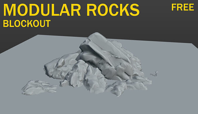 Modular Rocks - Blockout mesh free VR / AR / low-poly 3D model | CGTrader