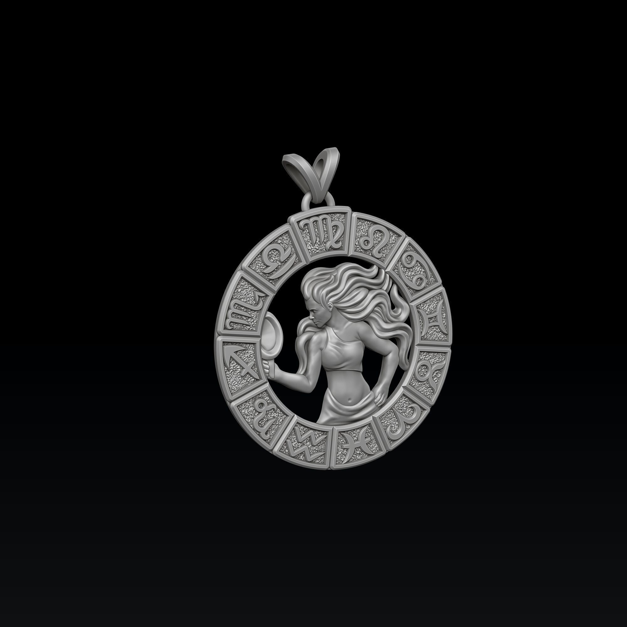 Horoscope Virgo Pendant v2 3D model 3D printable | CGTrader