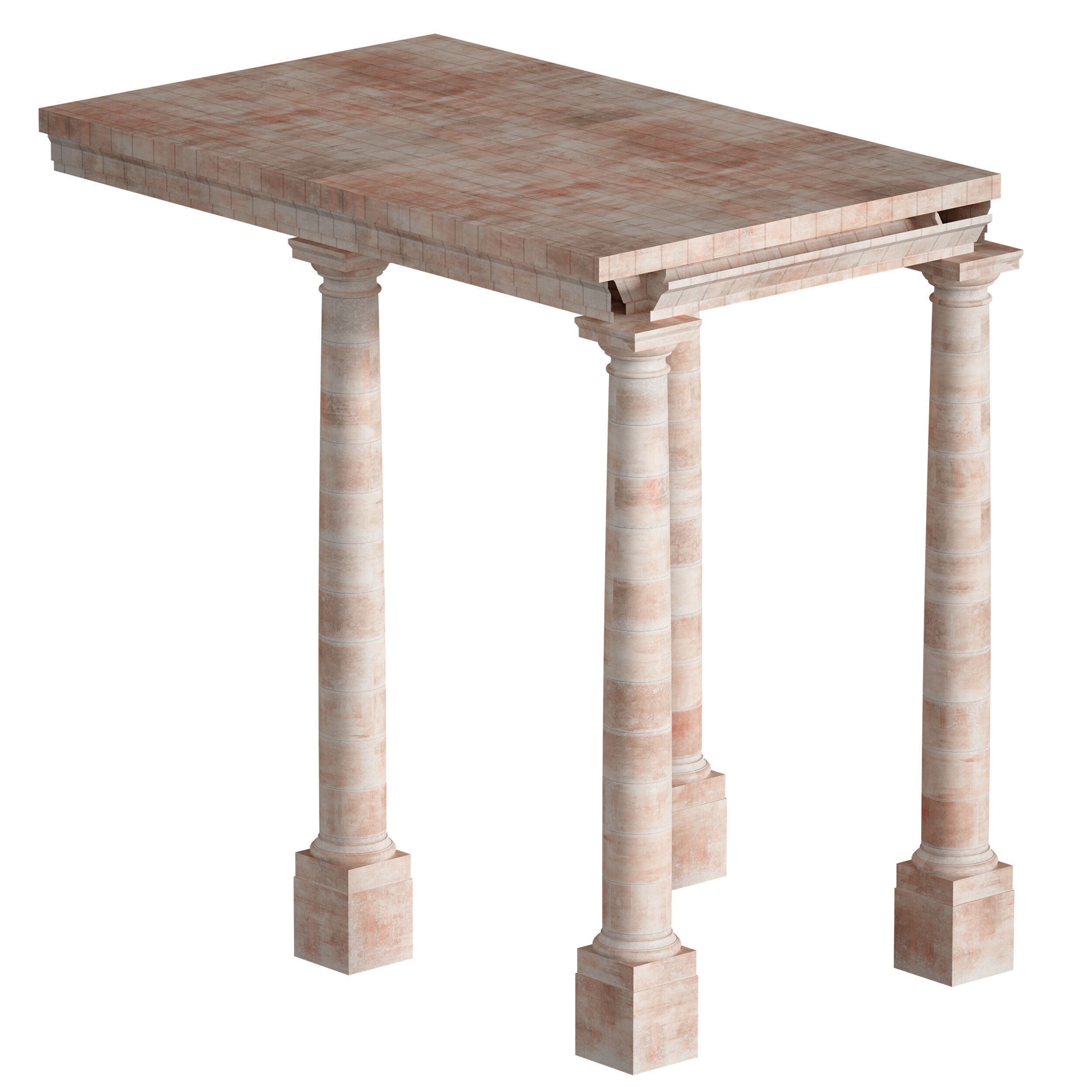 Classic Stone Column Stone Columns Corridor with Columns 3D model ...