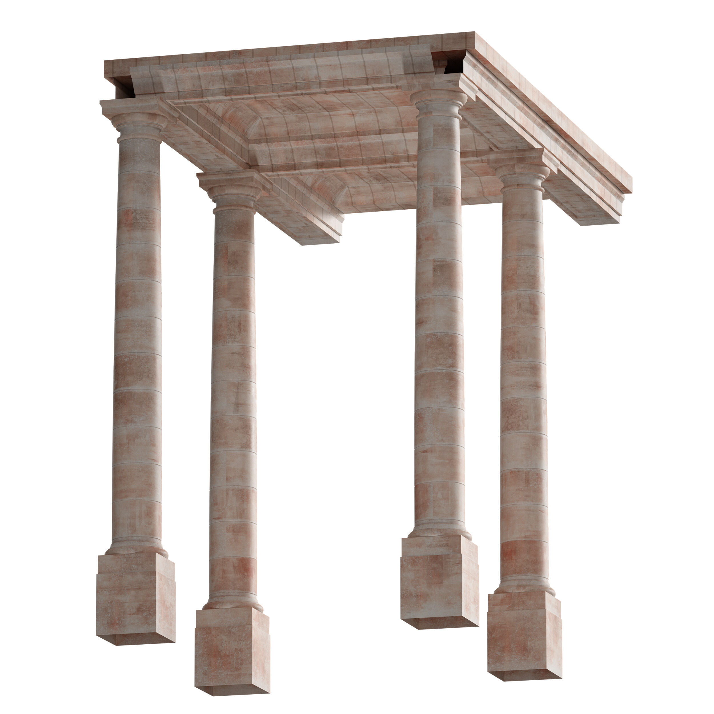 Classic Stone Column Stone Columns Corridor with Columns 3D model ...