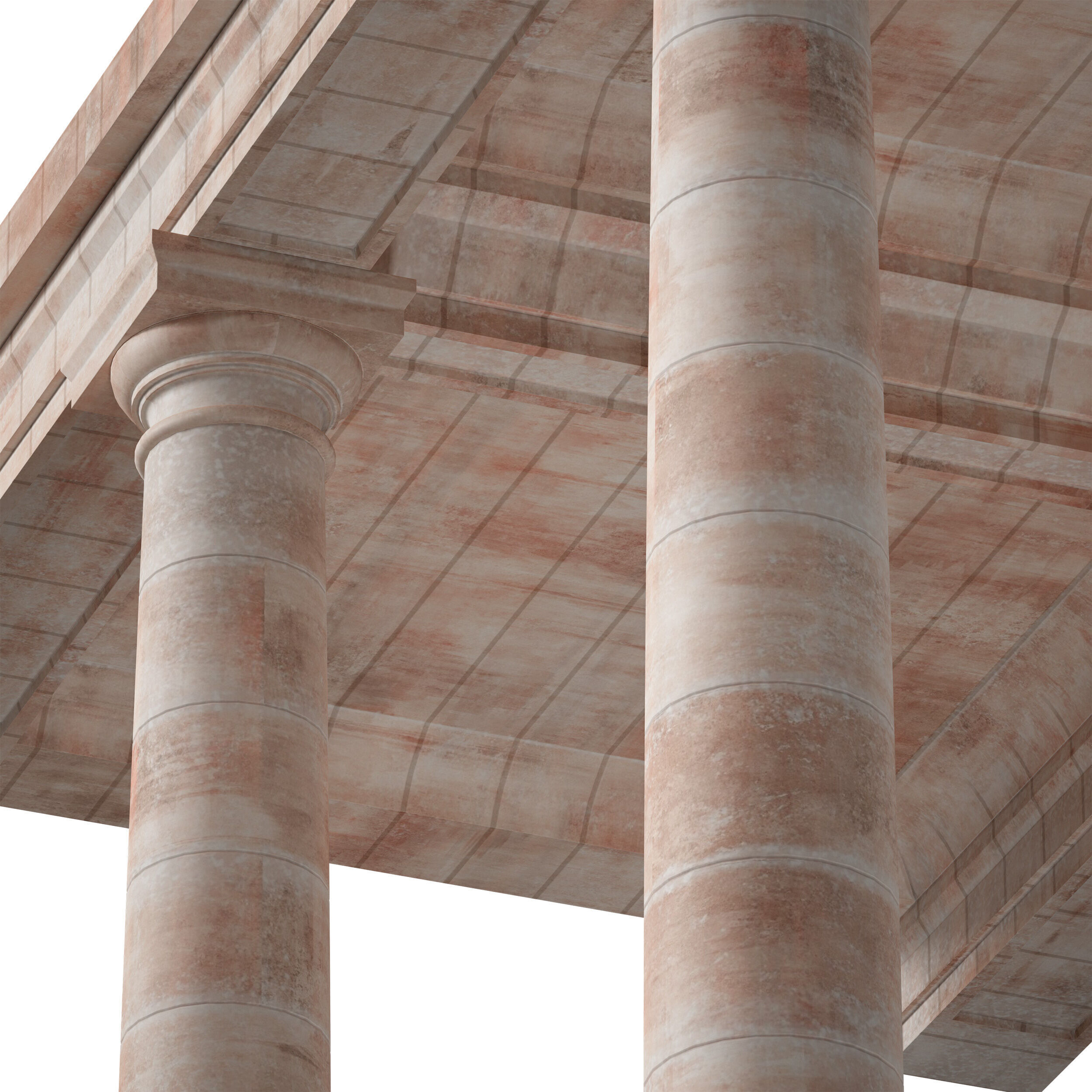 Classic Stone Column Stone Columns Corridor with Columns 3D model ...