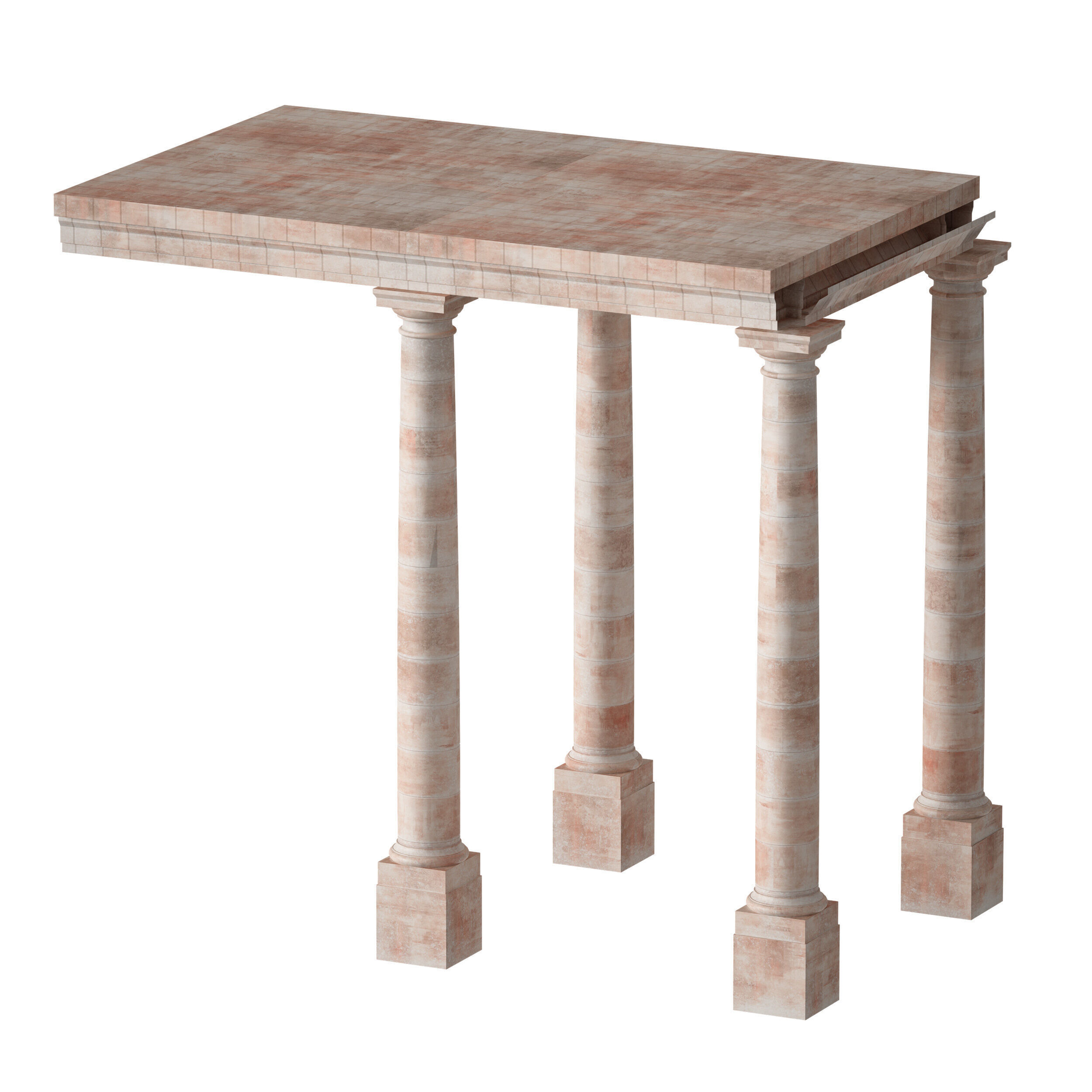 Classic Stone Column Stone Columns Corridor with Columns 3D model ...