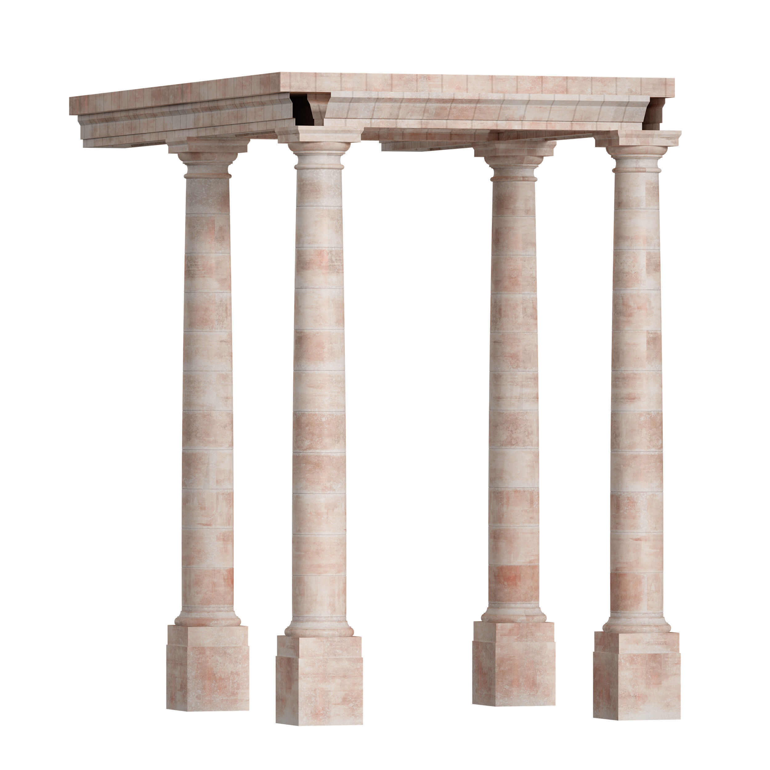Classic Stone Column Stone Columns Corridor with Columns 3D model ...