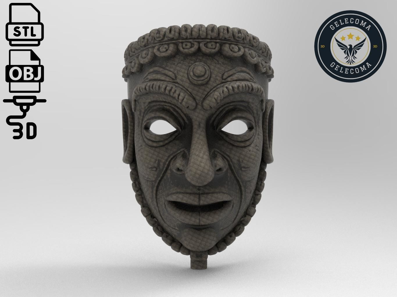 Ancient Mask 3D Print Model 3D model 3D printable | CGTrader