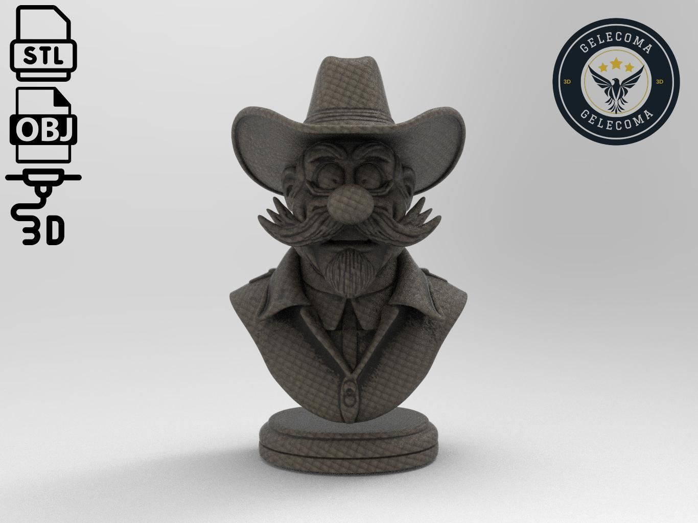 cowboy Cartoon 3D Print Model 3D model 3D printable | CGTrader
