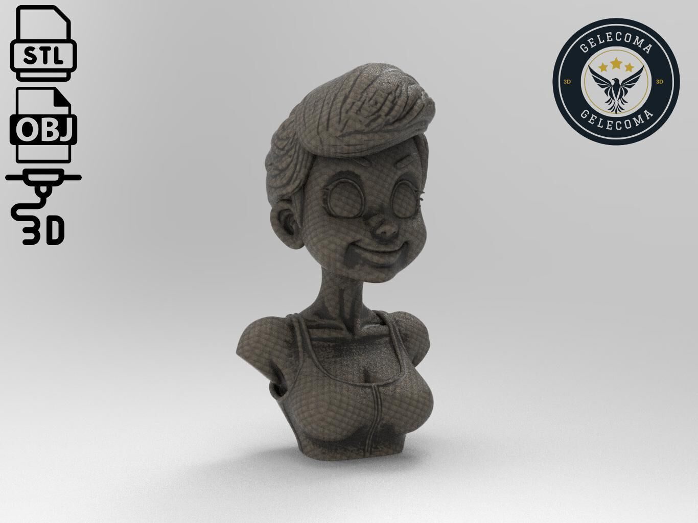 cartoon girl Cartoon 3D Print Model 3D model 3D printable | CGTrader