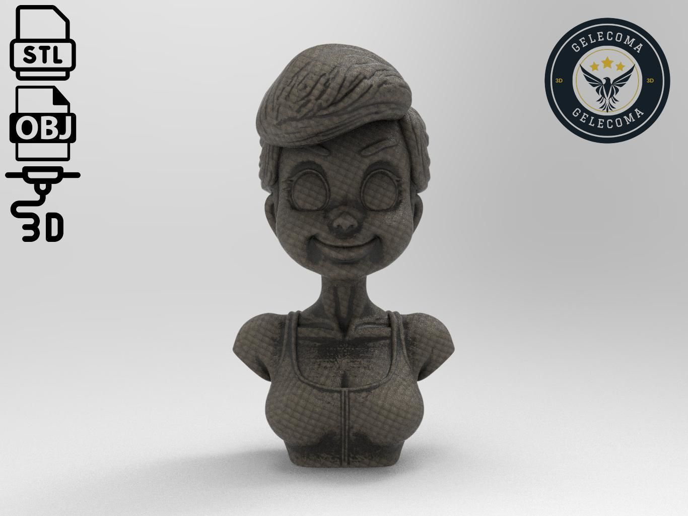 cartoon girl Cartoon 3D Print Model 3D model 3D printable | CGTrader