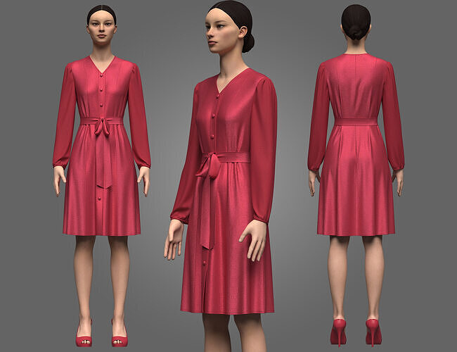 Female Princess Dress 3D model | CGTrader