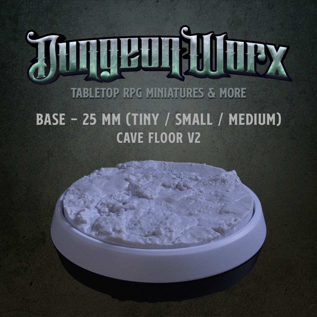 25 mm Tabletop RPG Miniature Base - Cave Floor v2 3D model 3D printable ...