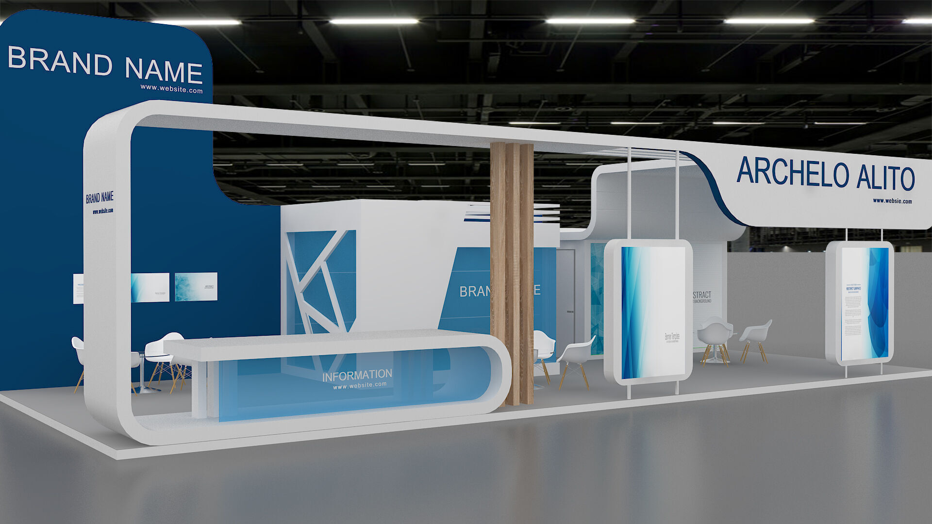 exhibition booth stand 3d model 3D model | CGTrader