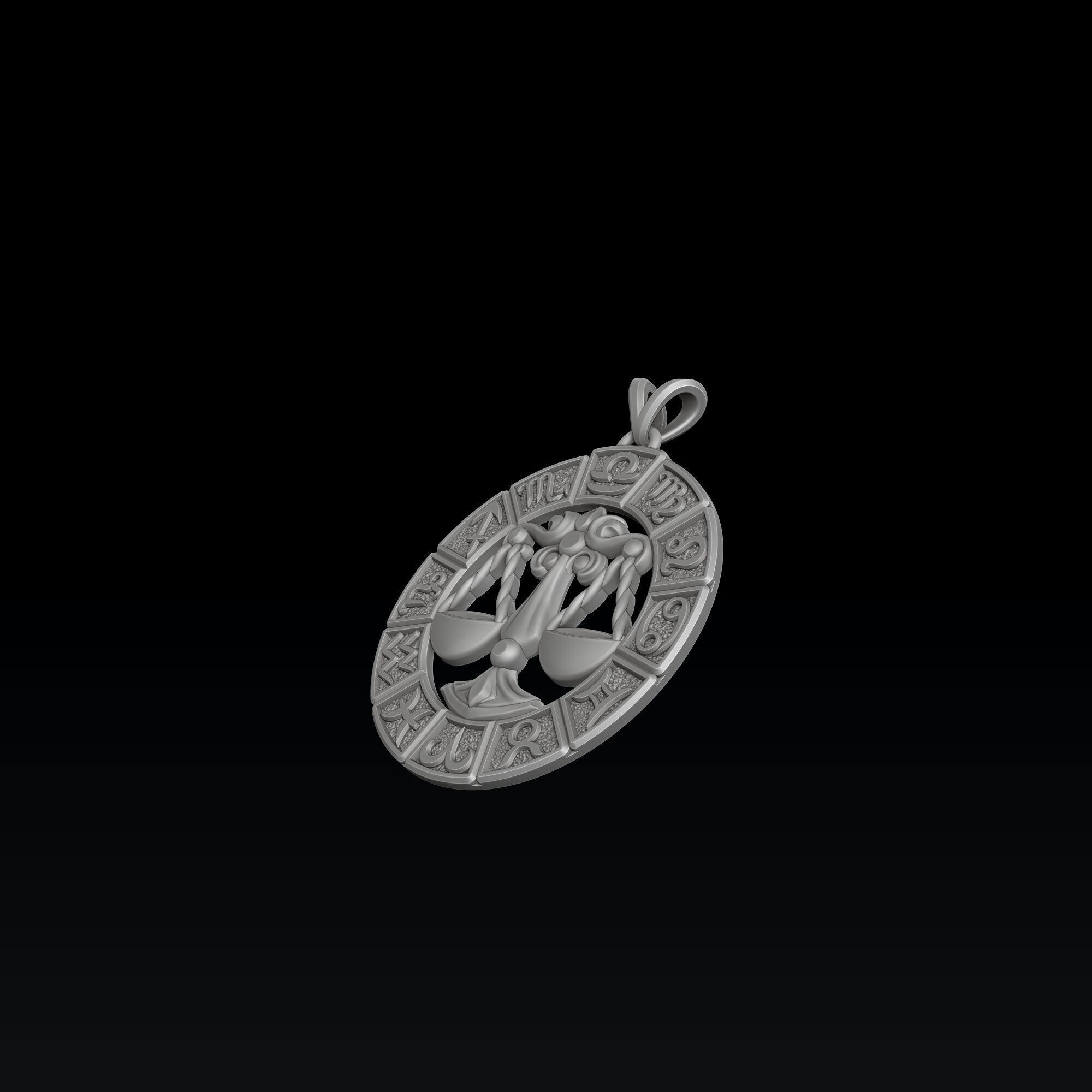 Horoscope Libra Pendant v2 3D model 3D printable | CGTrader