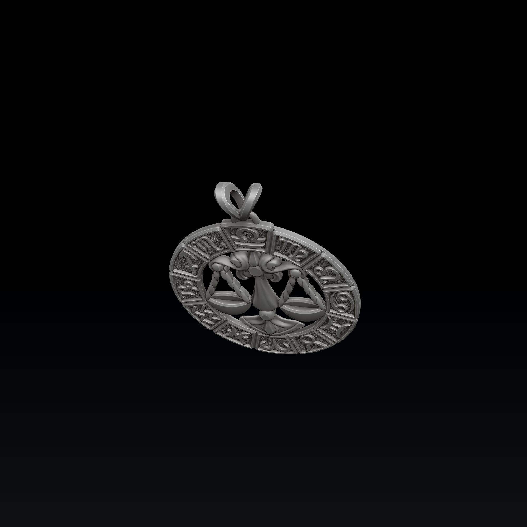 Horoscope Libra Pendant v2 3D model 3D printable | CGTrader