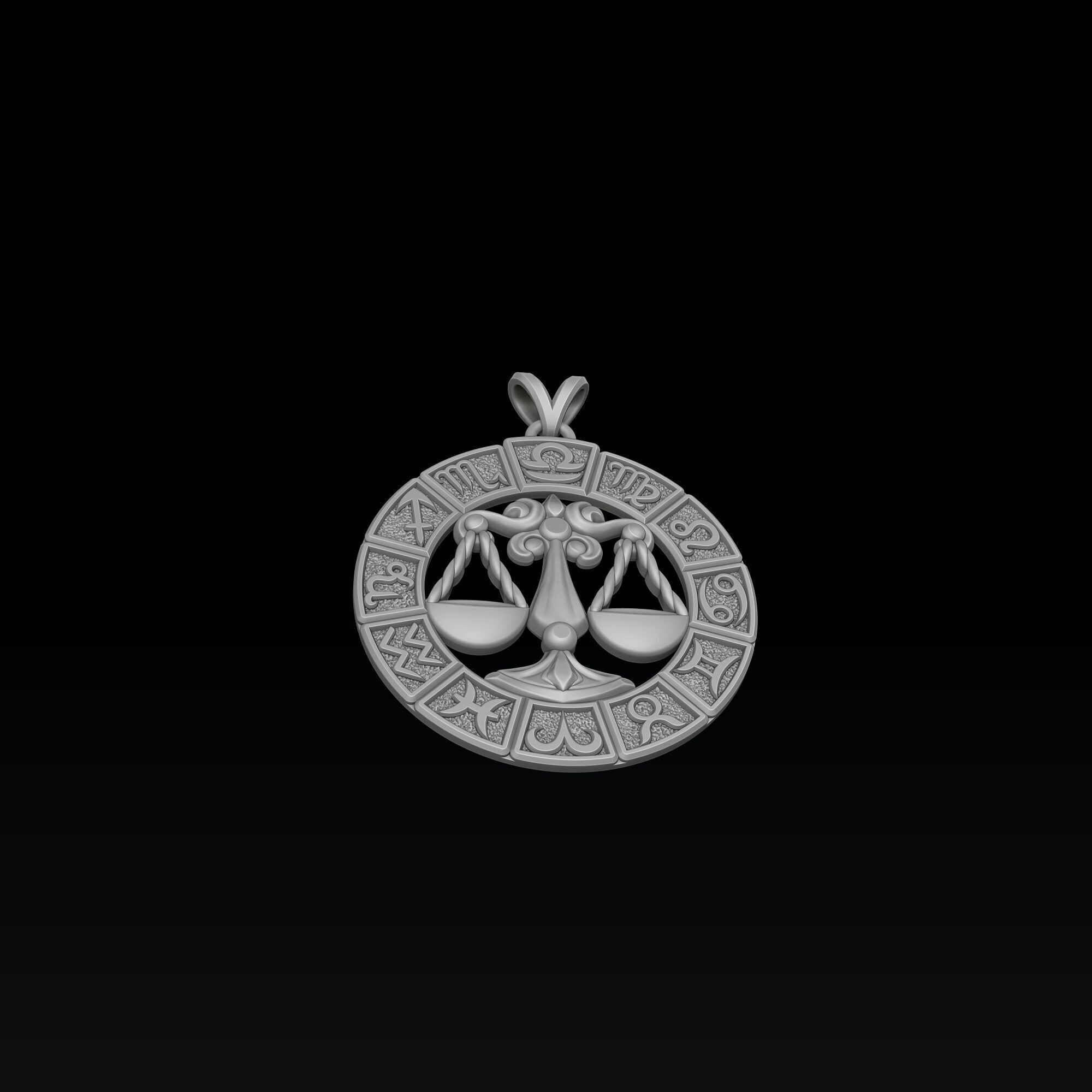 Horoscope Libra Pendant v2 3D model 3D printable | CGTrader