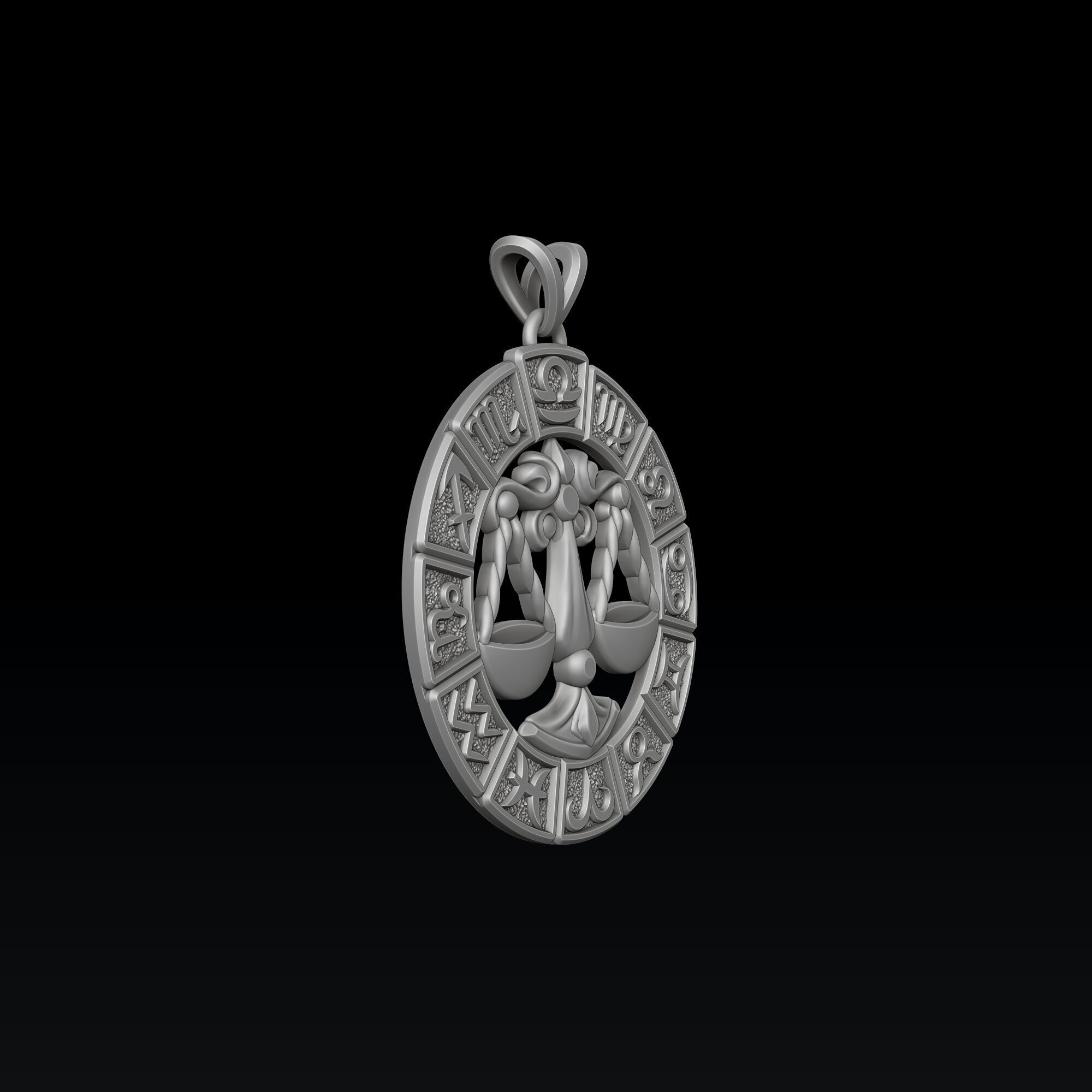 Horoscope Libra Pendant v2 3D model 3D printable | CGTrader