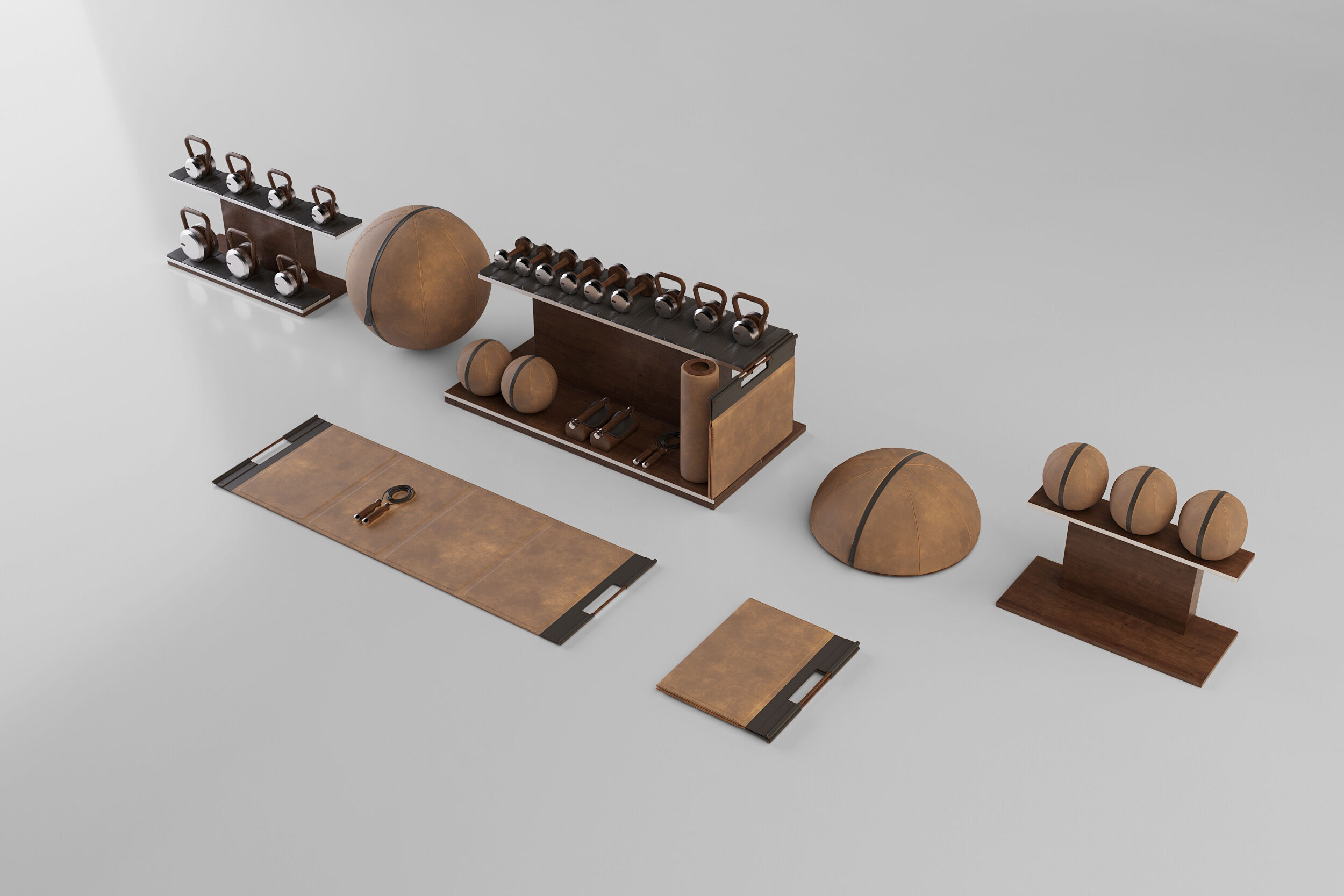 PENT Luxury Fitness Set - Gym Equipment 3D Model Collection 3D model ...