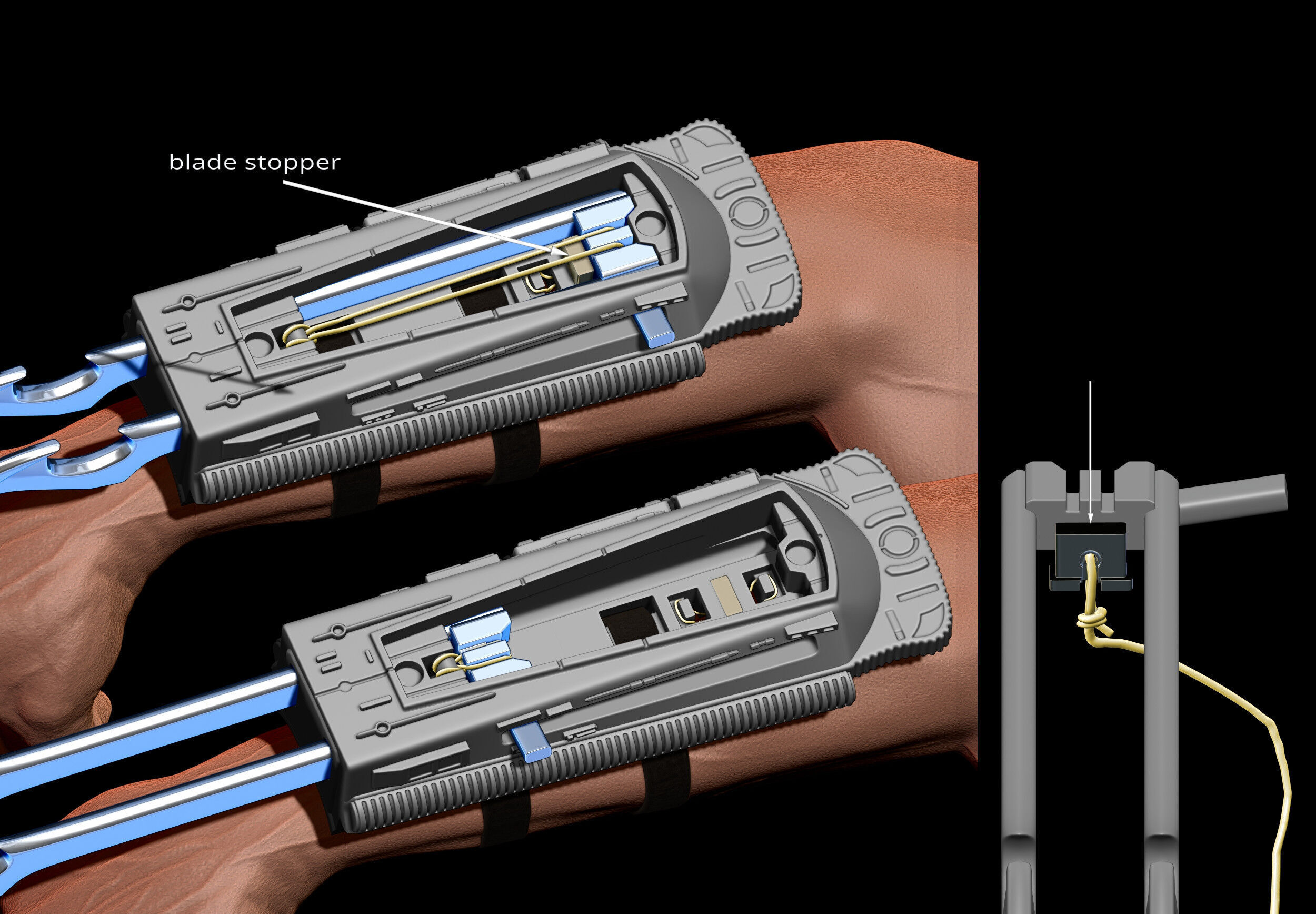 Predator Gauntlet Forearm Right removable blades scale 1 3D model 3D ...
