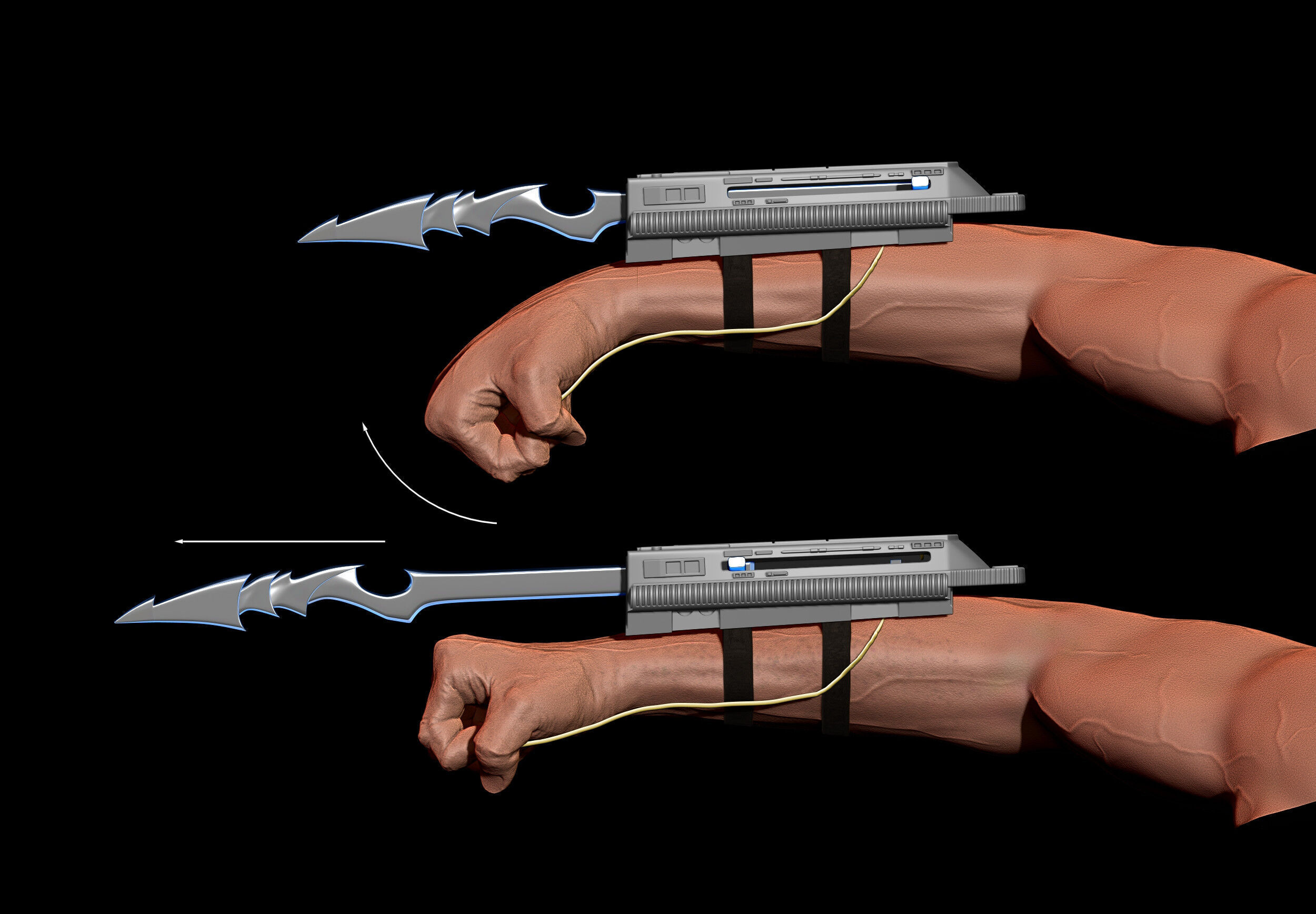 Predator Gauntlet Forearm Right removable blades scale 1 3D model 3D ...