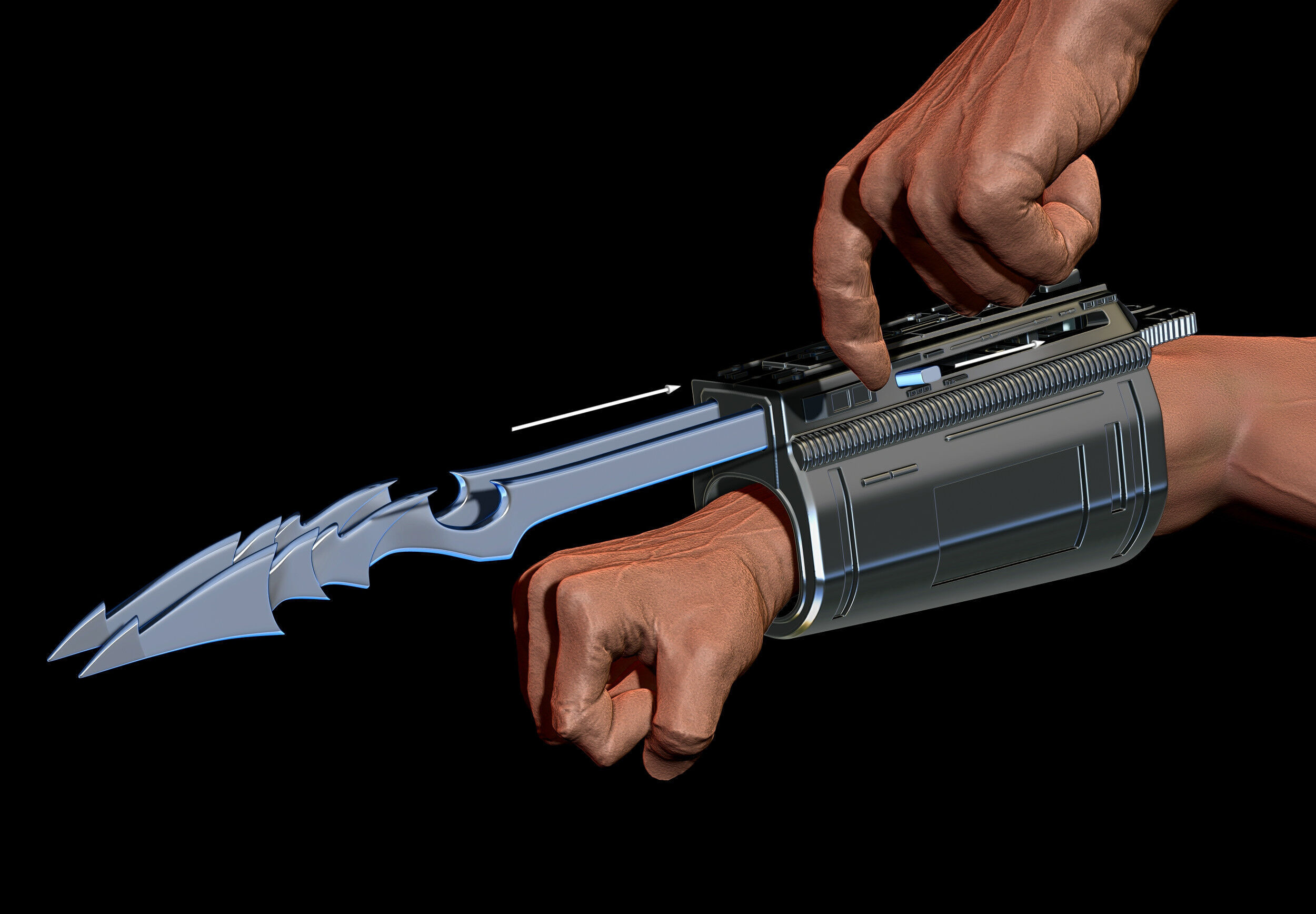 Predator Gauntlet Forearm Right removable blades scale 1 3D model 3D ...