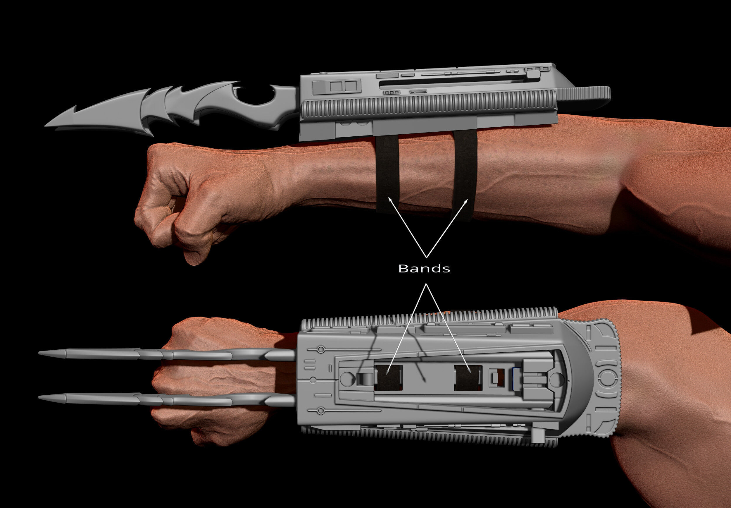 Predator Gauntlet Forearm Right removable blades scale 1 3D model 3D ...