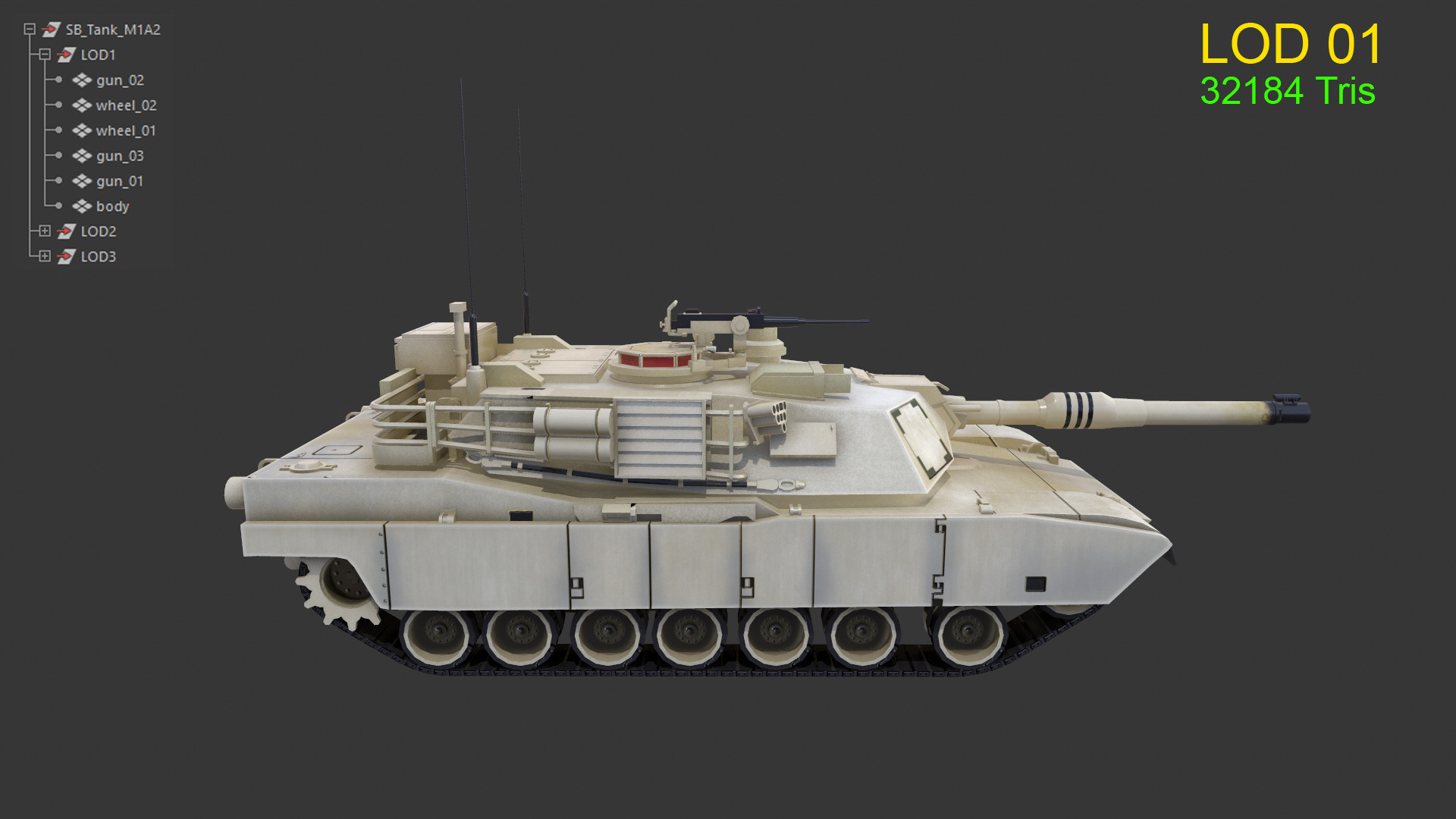 3D model Asset - Army - Tank - M1A2 VR / AR / low-poly | CGTrader