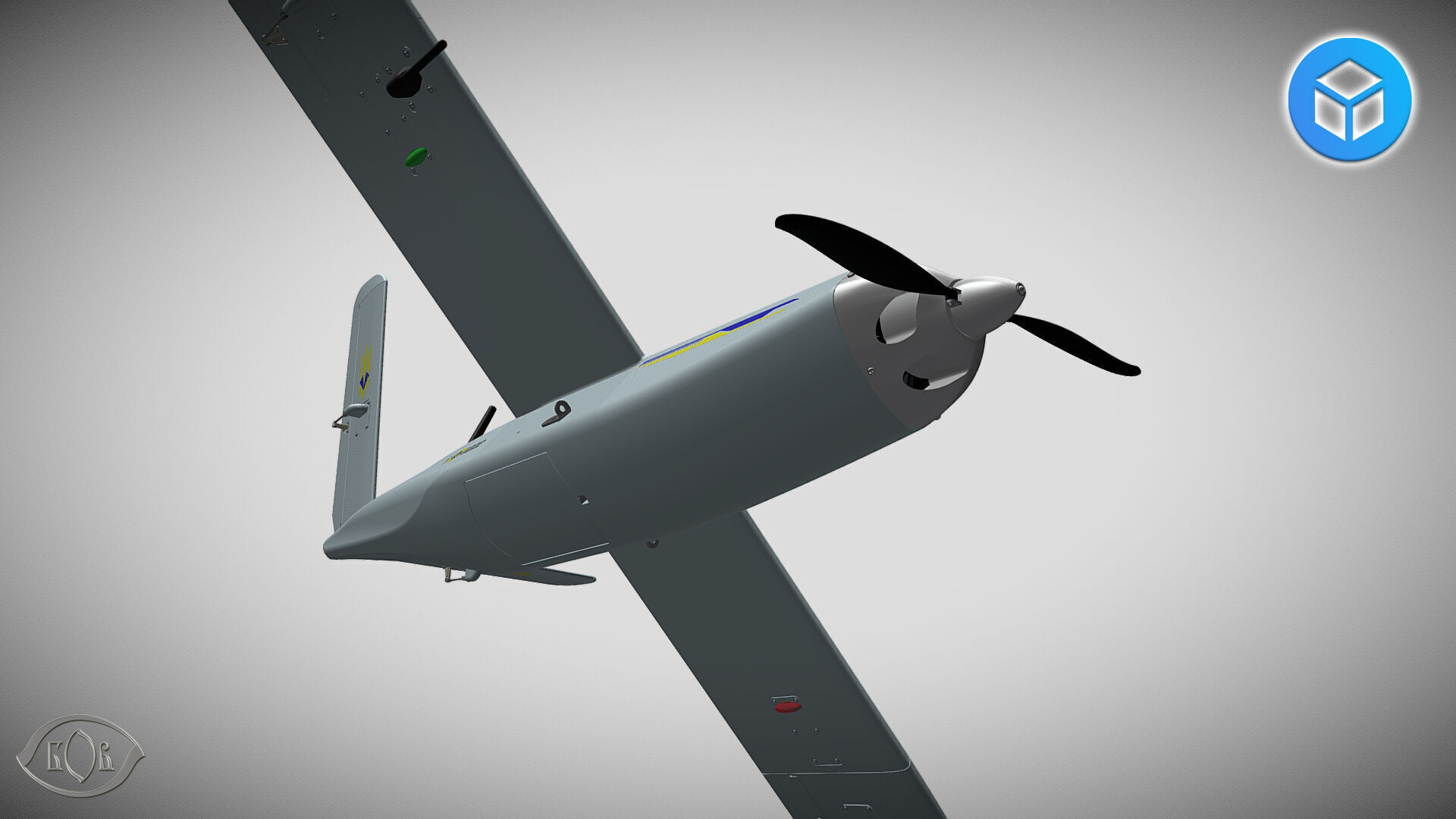Ukrainian UAV GOR Tactical military reconnaissance drone 3D model ...