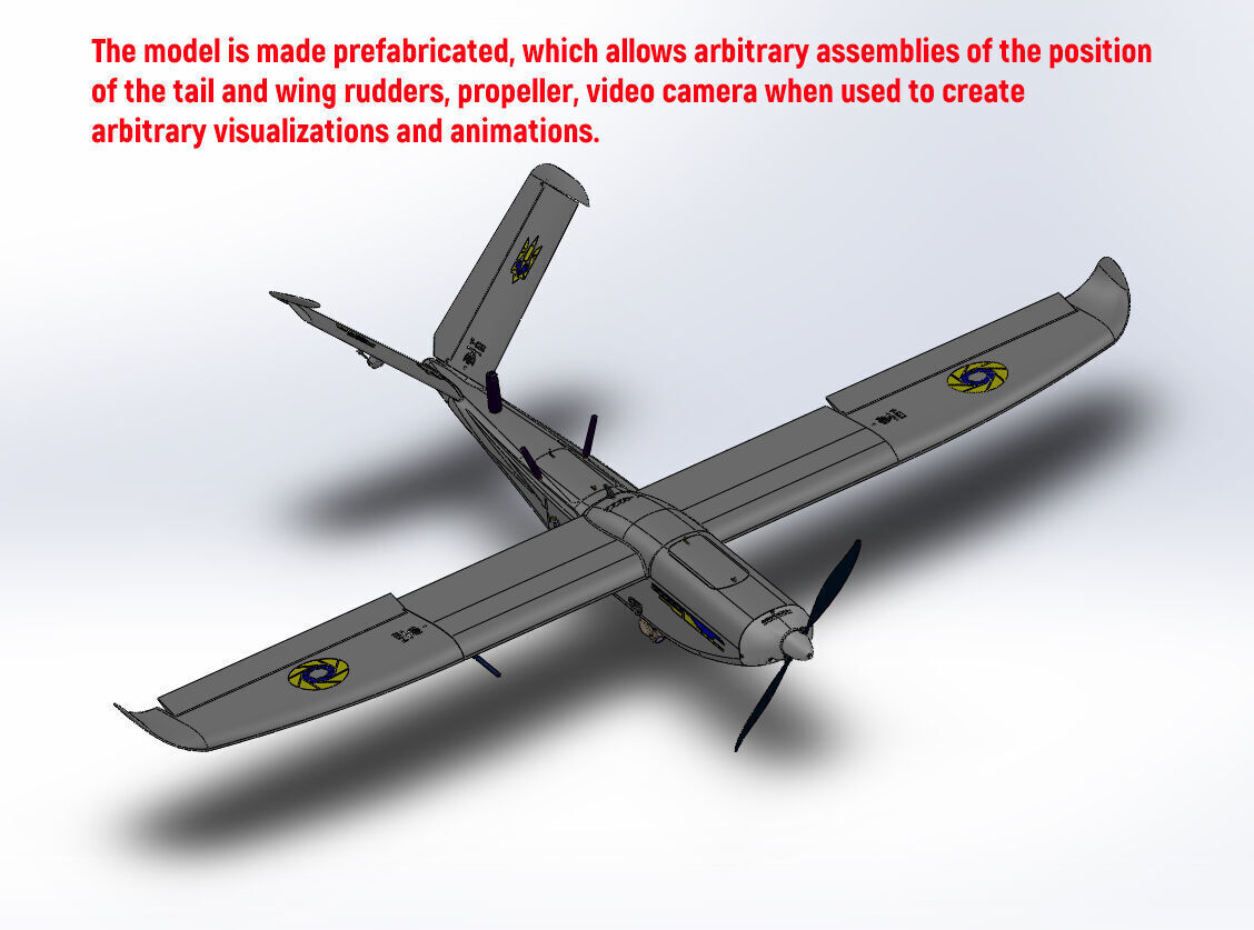 Ukrainian UAV GOR Tactical military reconnaissance drone 3D model ...