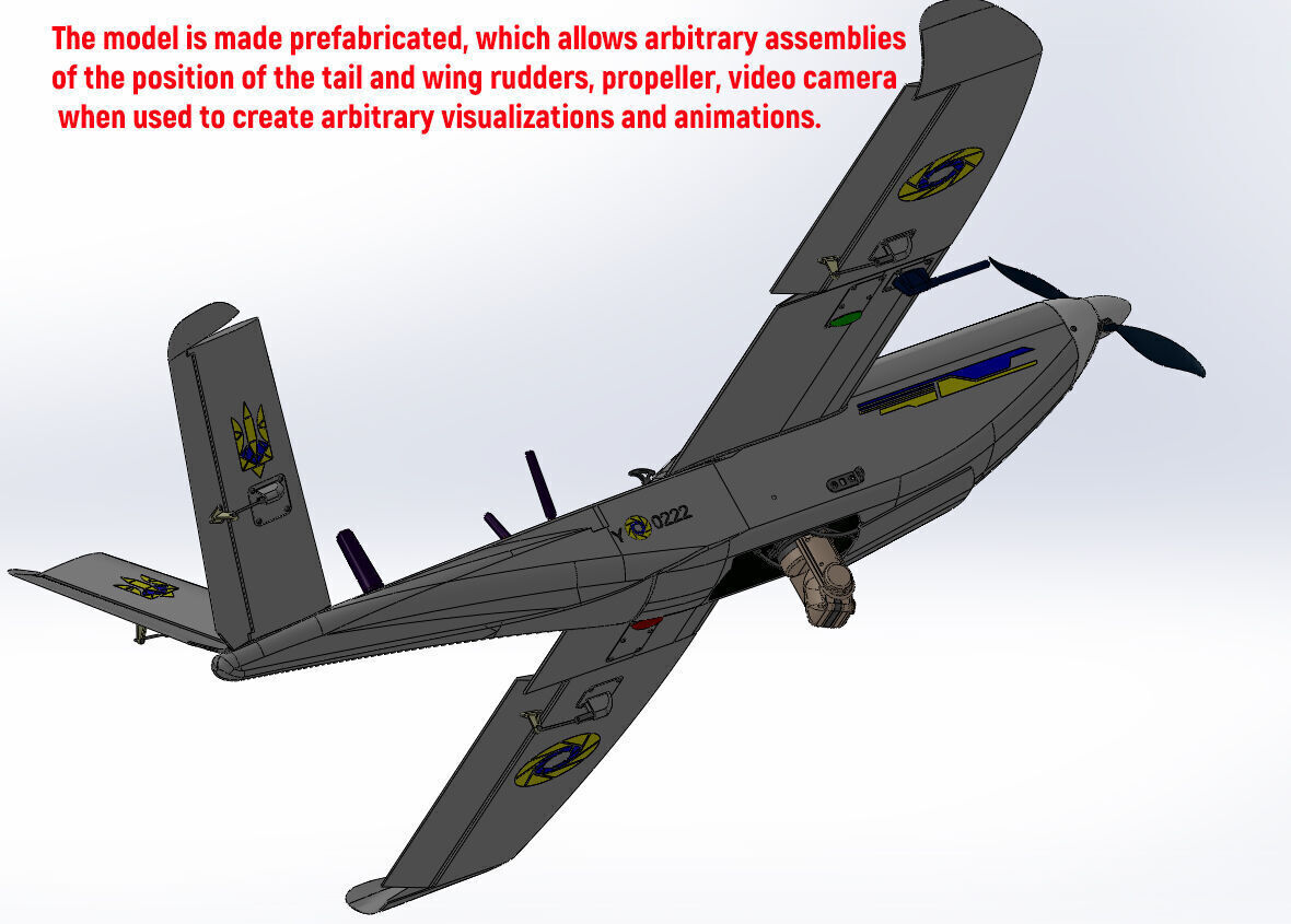 Ukrainian UAV GOR Tactical military reconnaissance drone 3D model | CGTrader