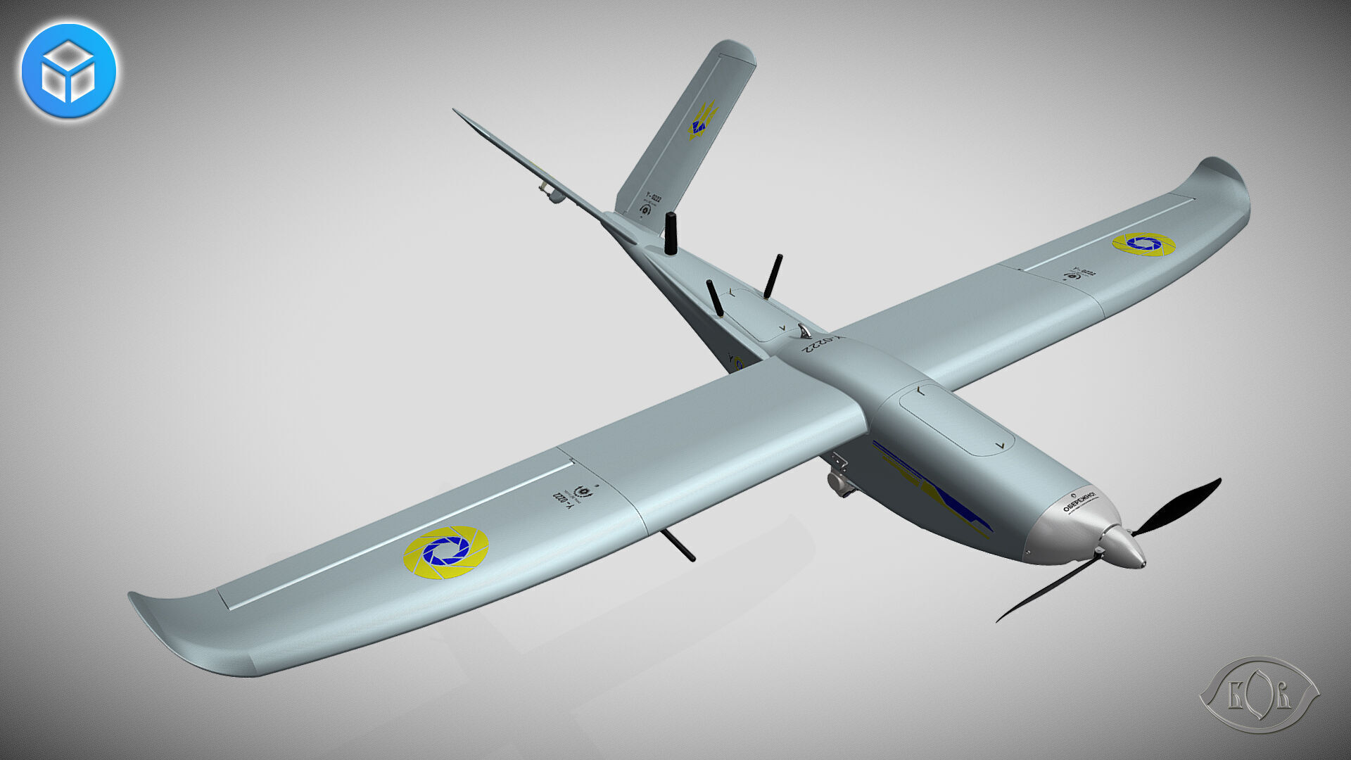 Ukrainian UAV GOR Tactical military reconnaissance drone 3D model | CGTrader
