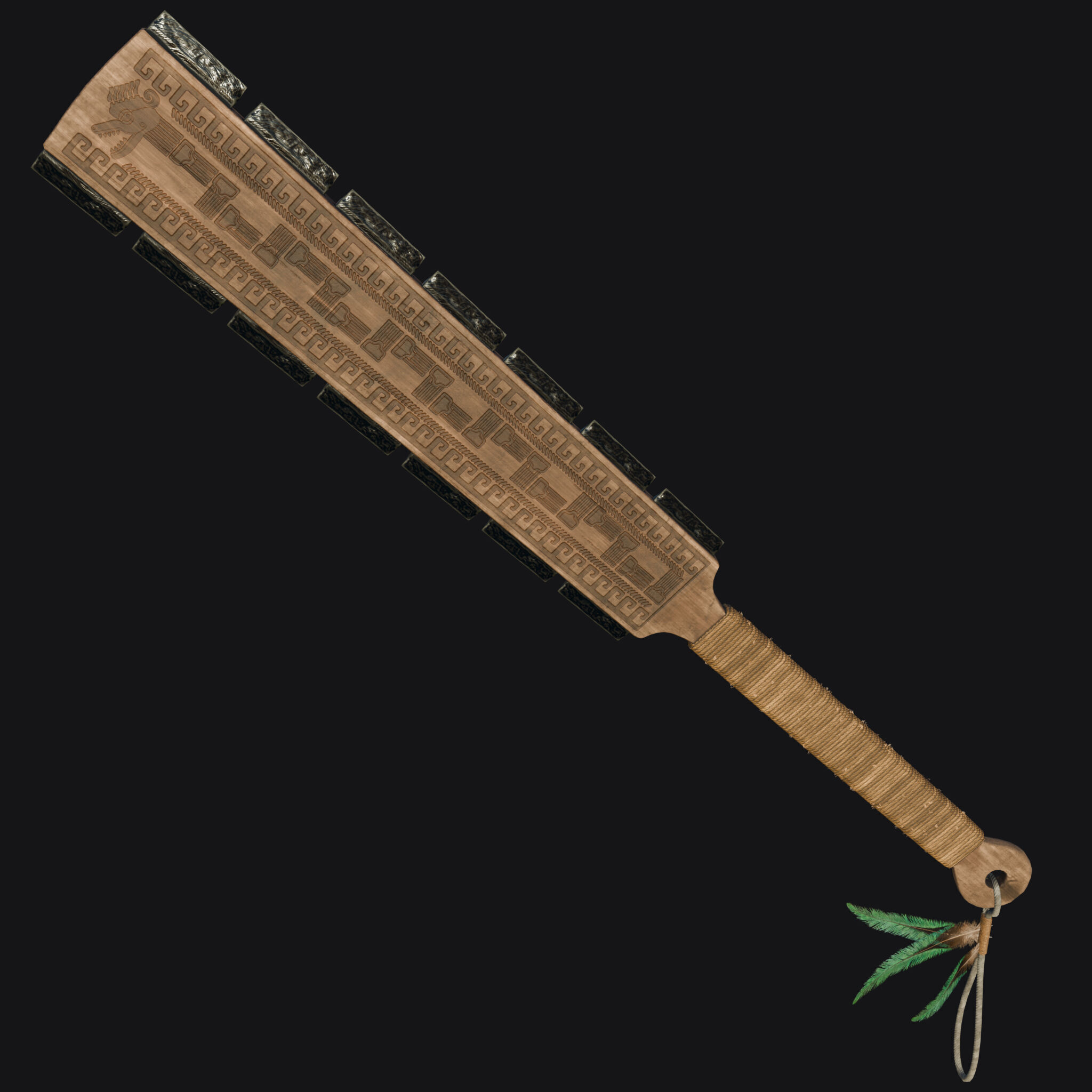 3D model Aztec Macuahuitl VR / AR / low-poly | CGTrader