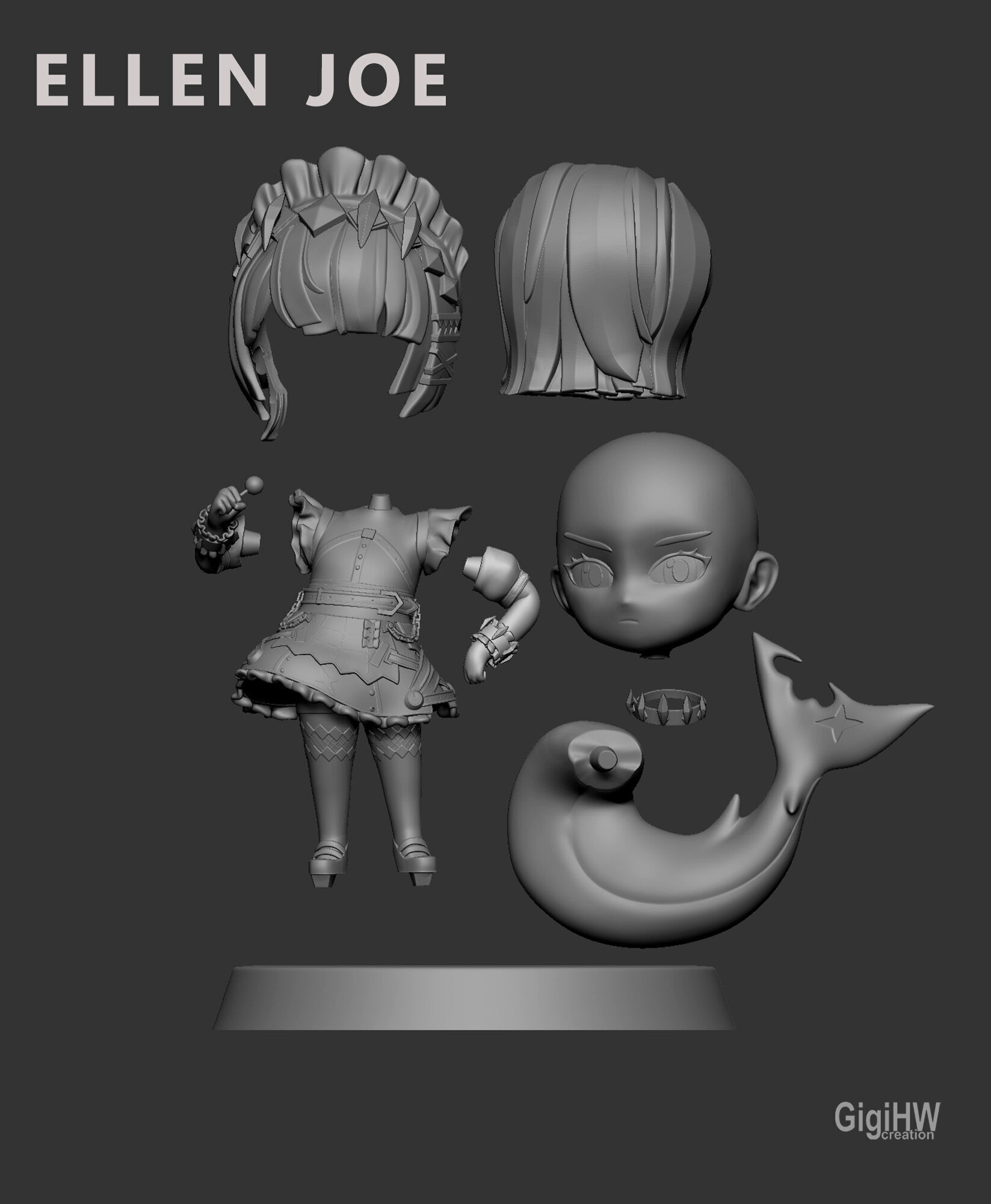 Ellen Joe zenless zone zero chibi 3D Print 3D model 3D printable | CGTrader