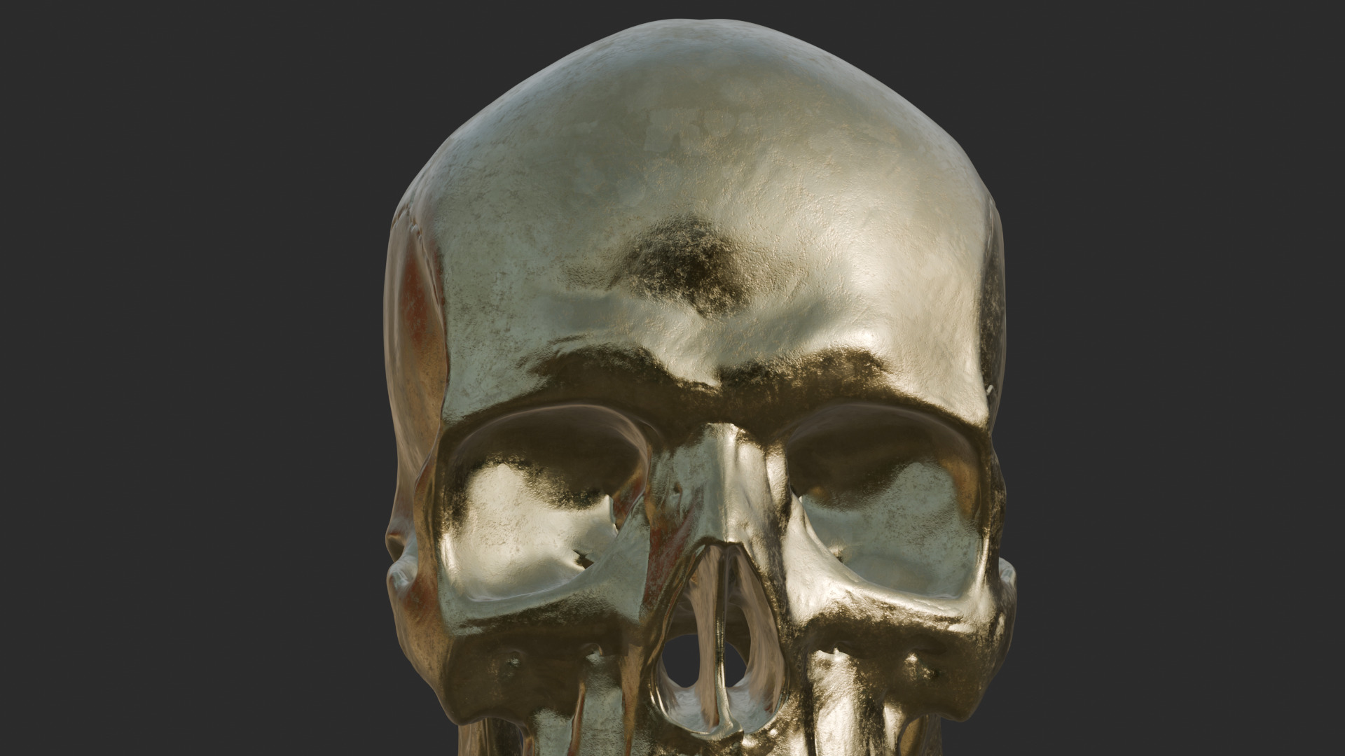 3D model Realistic Gold Human Skull - 3D Model Game Ready Blender VR ...