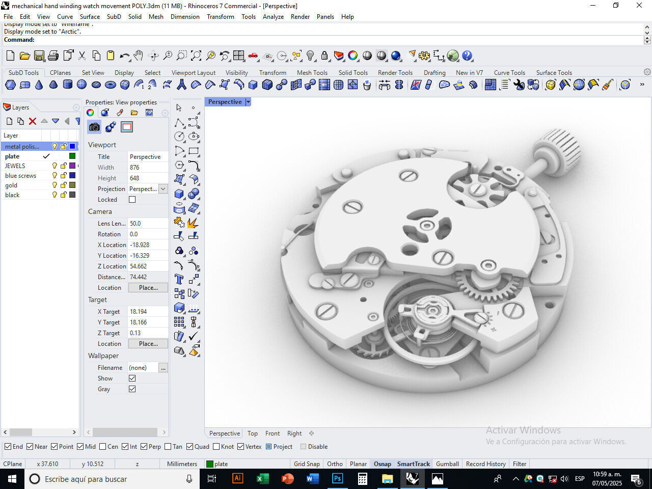 Mechanical handwinding watch movement 3D model | CGTrader