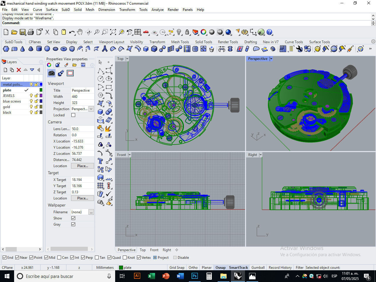 Mechanical handwinding watch movement 3D model | CGTrader