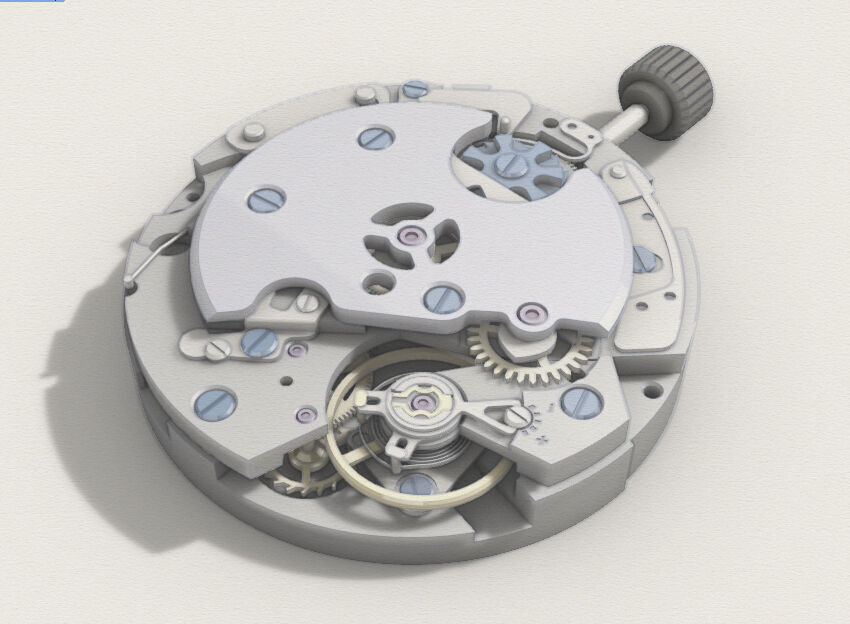 Mechanical handwinding watch movement 3D model | CGTrader