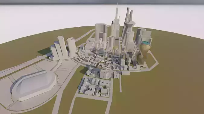 City-modern city- urban 3D model animated rigged | CGTrader