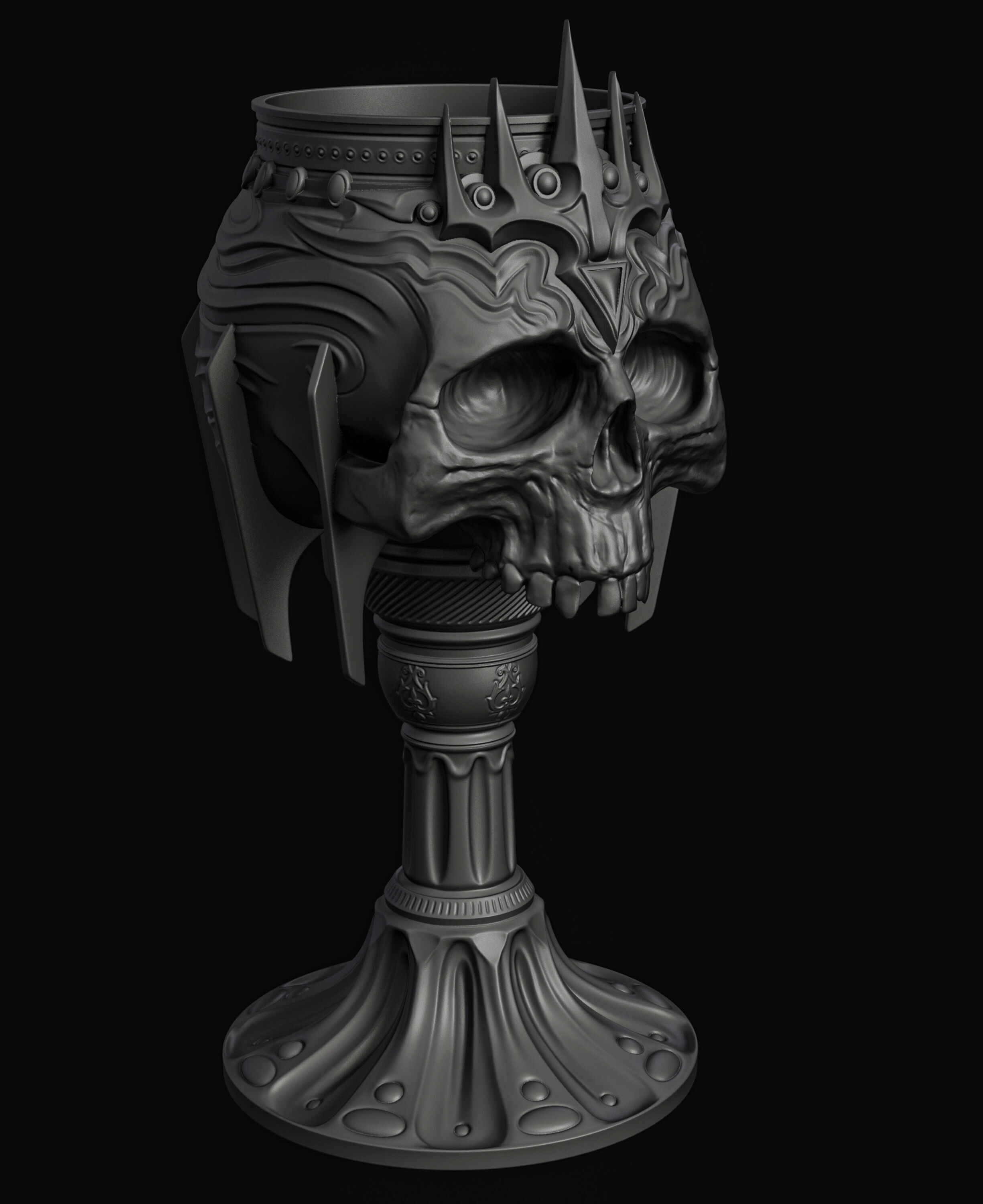 Gothic Skull Goblet free 3D model 3D printable | CGTrader
