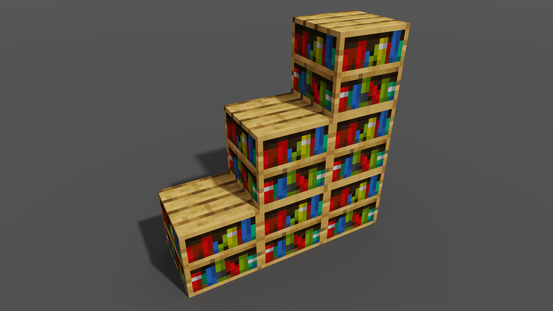 3D model MineCraft bookshelf VR / AR / low-poly | CGTrader