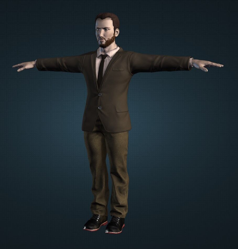 Black Kot Man free 3D model animated rigged | CGTrader