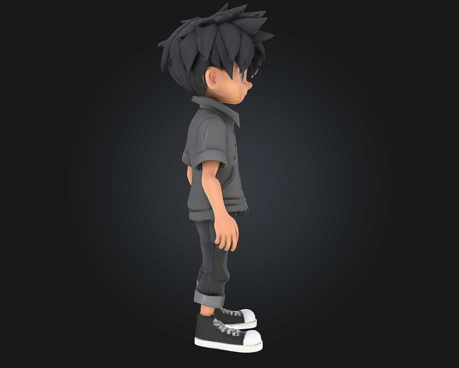 Anime Explorer Bold Adventure with Cel-Shaded Spirit free 3D model ...