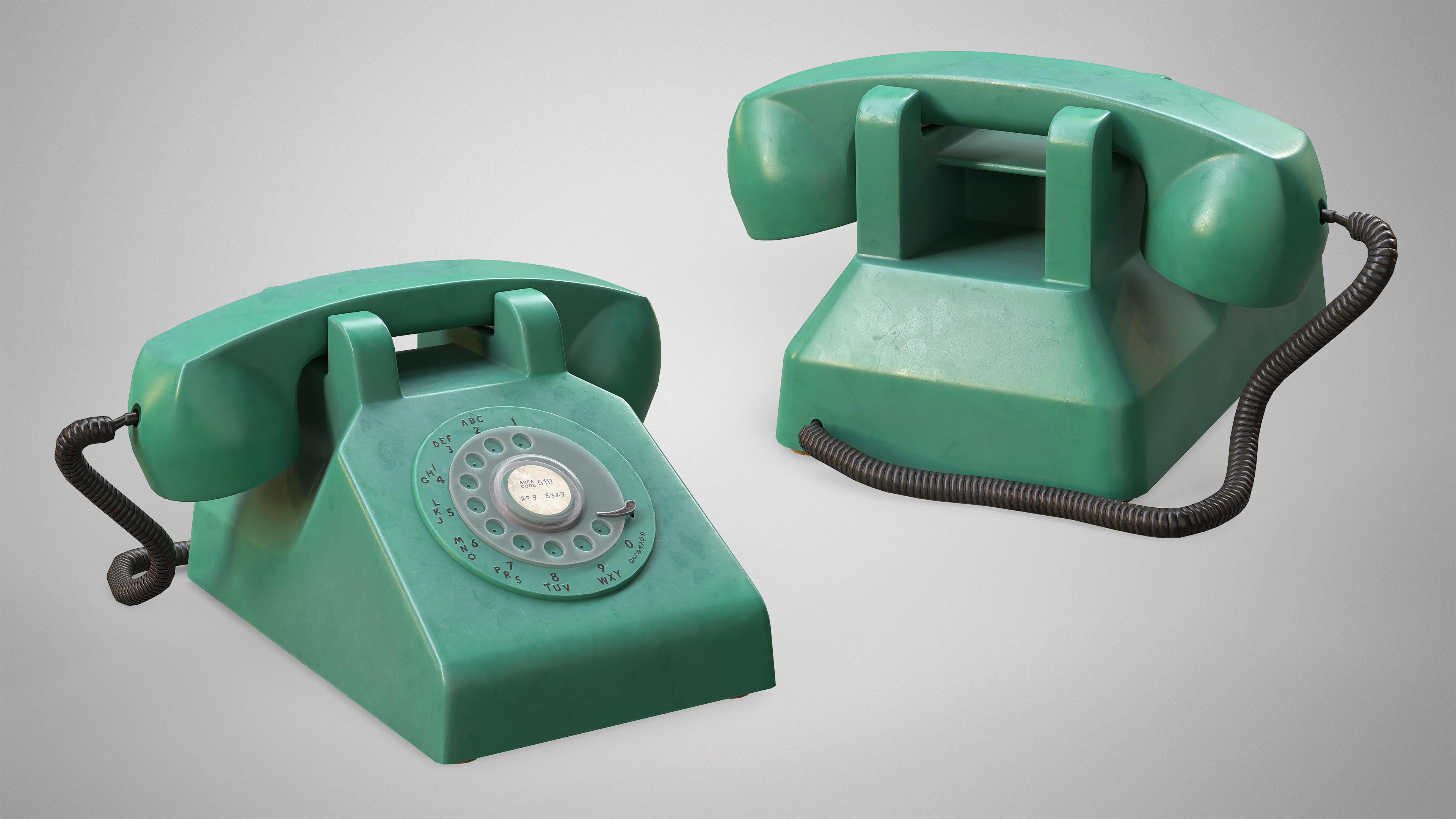 3D model Old Rotary Phone - Retro Dial Telephone VR / AR / low-poly ...