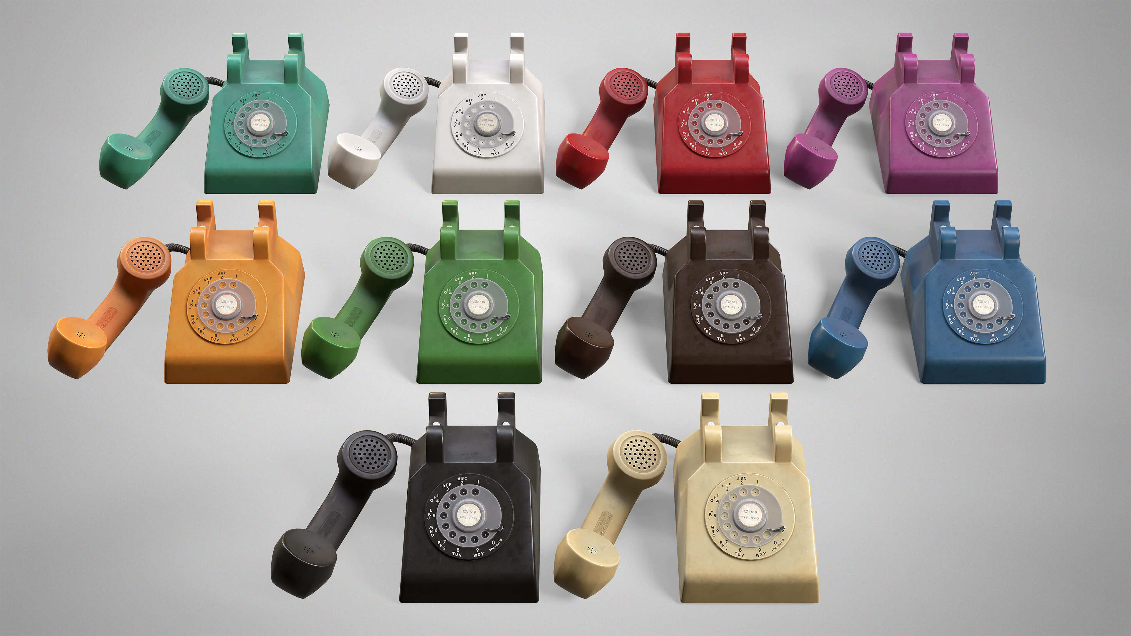 3D model Old Rotary Phone - Retro Dial Telephone VR / AR / low-poly ...